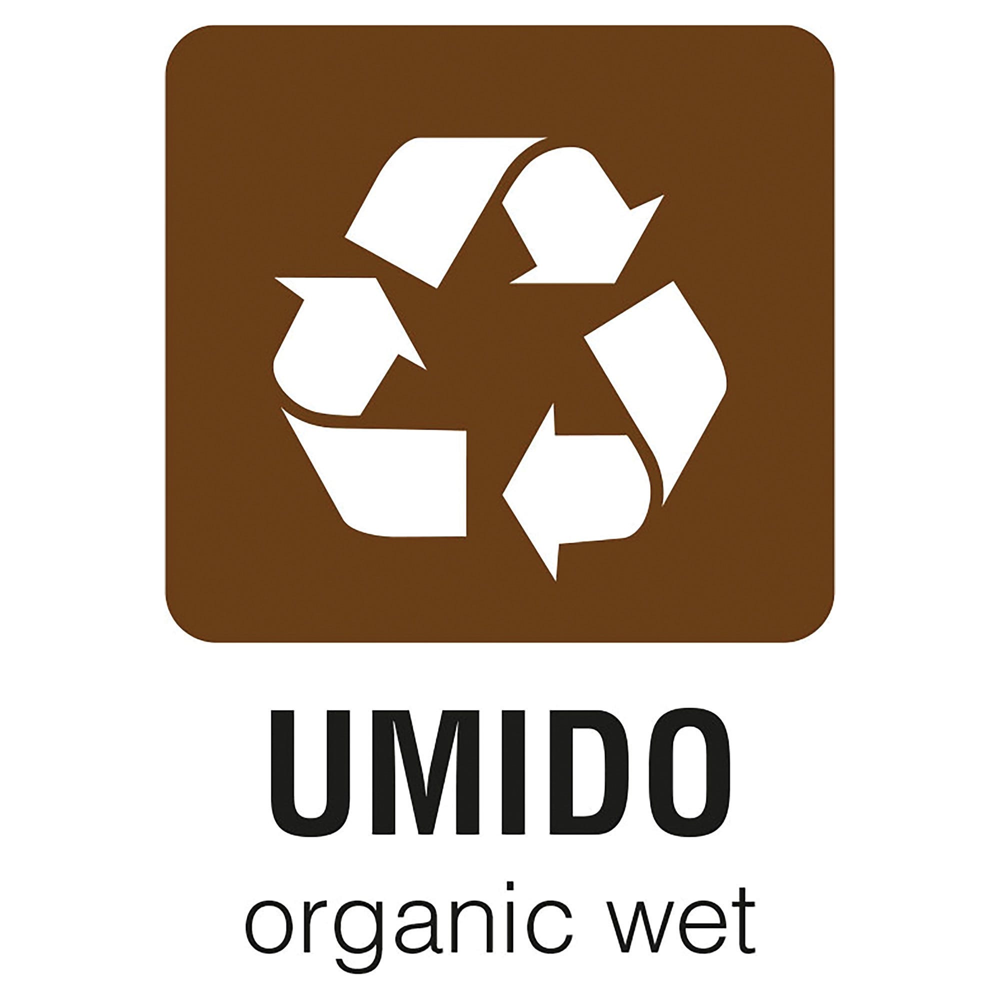 ADESIVO RIFIUTI UMIDO ITALIANO/INGLESE IN PVC 15x20 cm