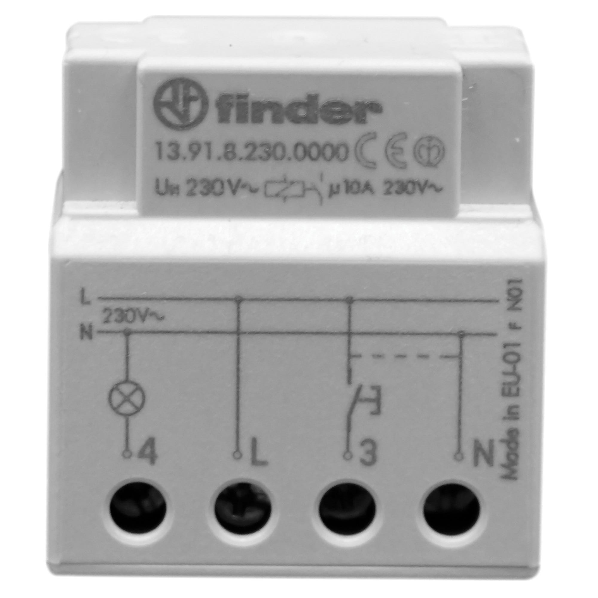 RELE' FINDER AD IMPULSI TEMPORIZZATO 10A INCASSO FALSO POLO PASSO-PASSO