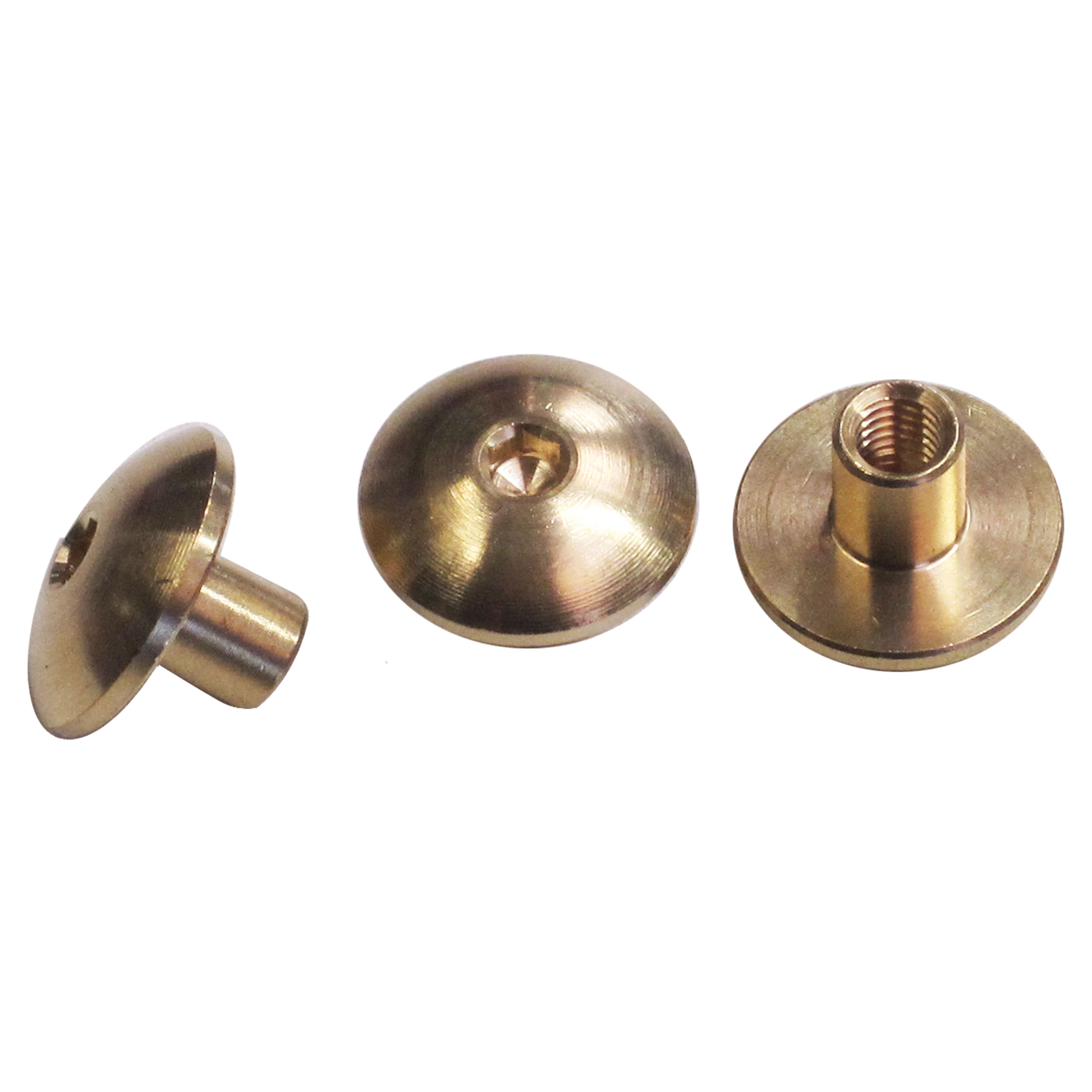 BORCHIA FILETTATA CON ESAGONO INCASSATO M5 Ø 16 mm OTTONE GREZZO 4 PEZZI