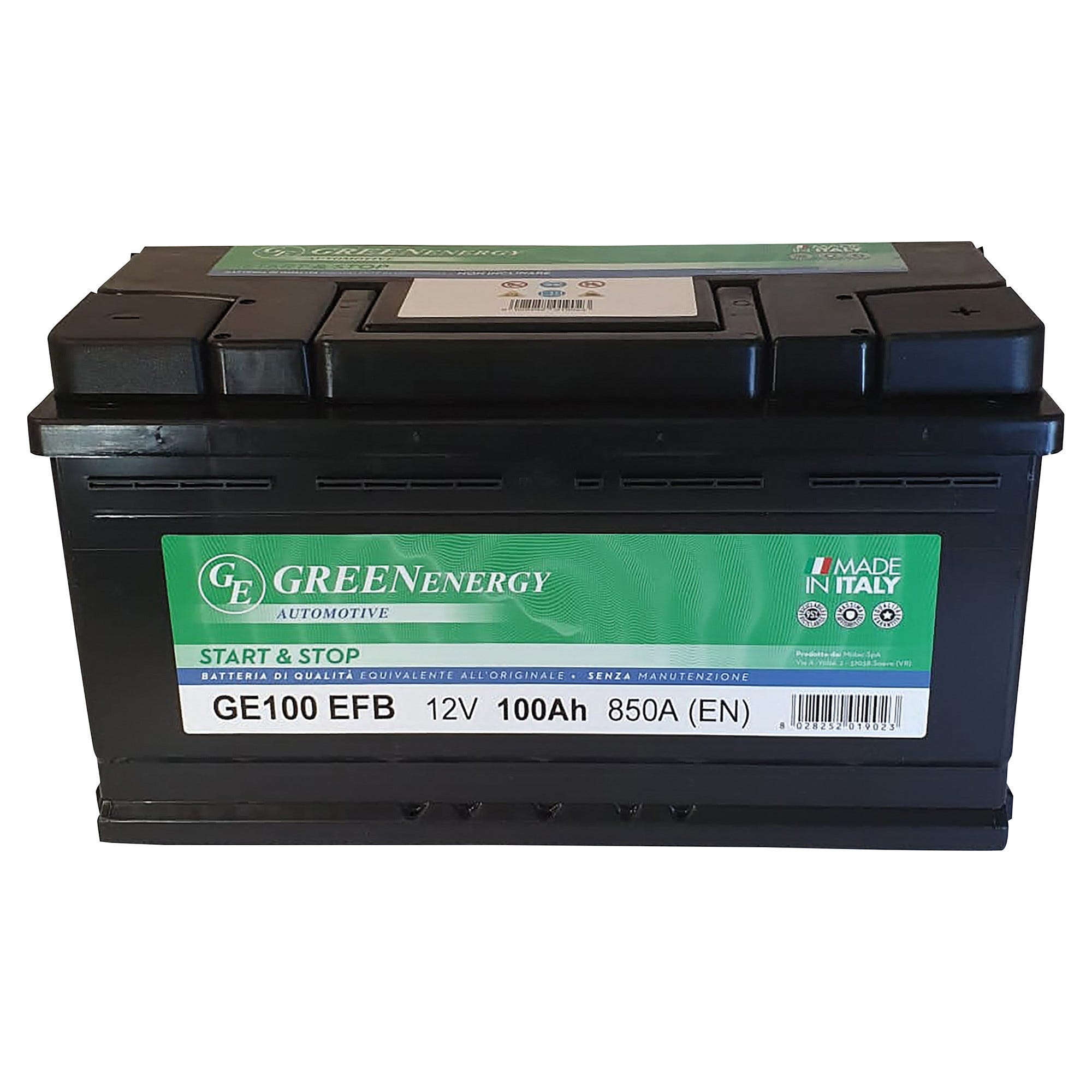 BATTERIA AUTO 100 Ah START & STOP EFB GREEN ENERGY SPUNTO 850 A ...