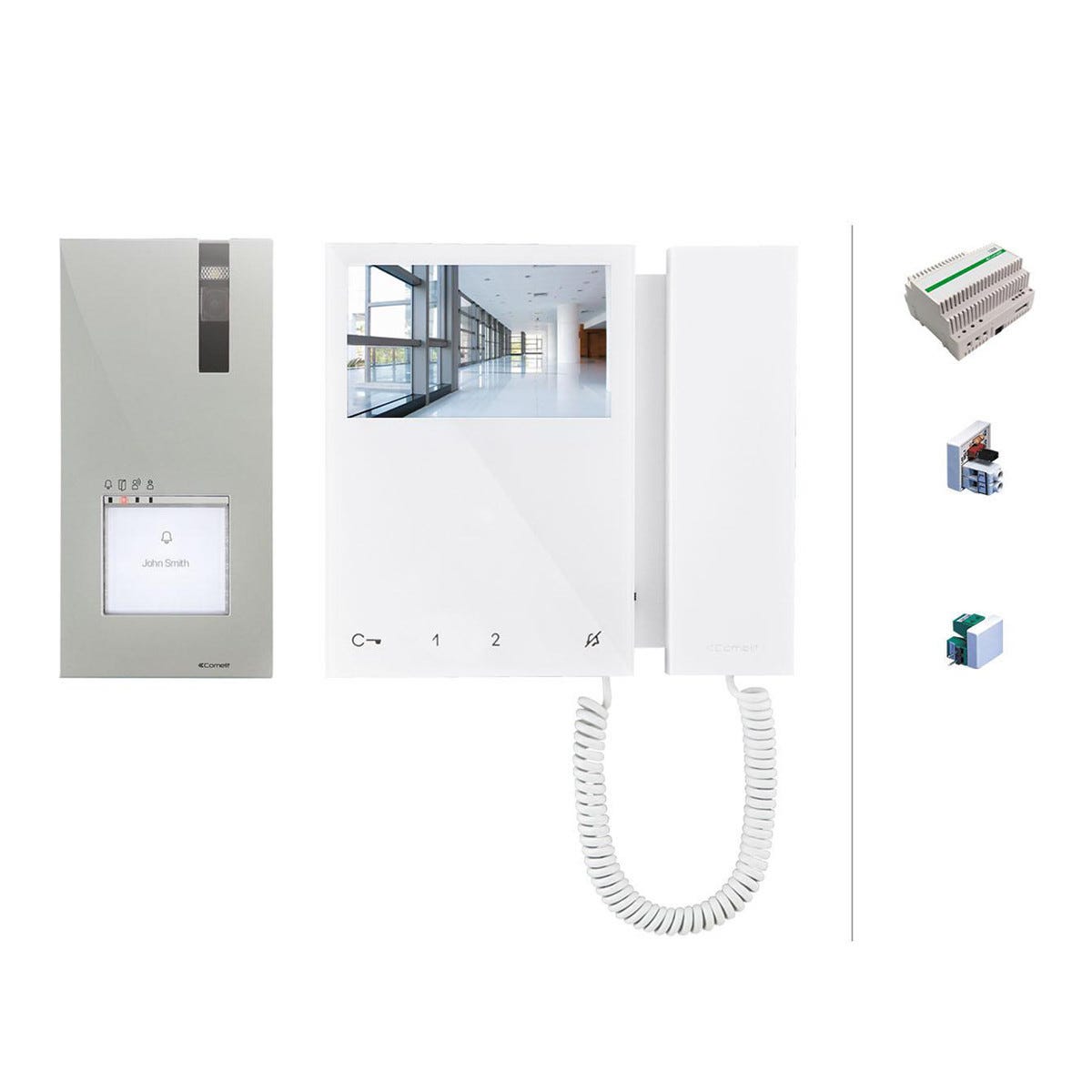 MONITOR SERIE MINI A COLORI CON CORNETTA BIANCA SISTEMA SBTOP PER KIT ...