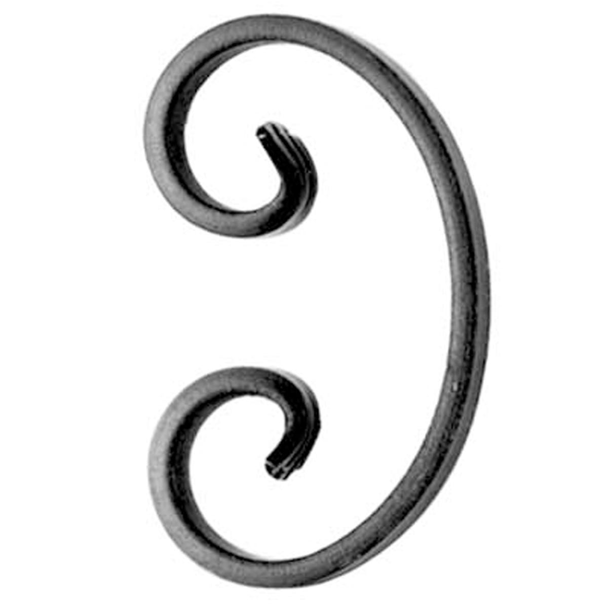 RICCIO A C FERRO 120x75 mm SEZIONE 12x6 mm PER ORNAMENTI