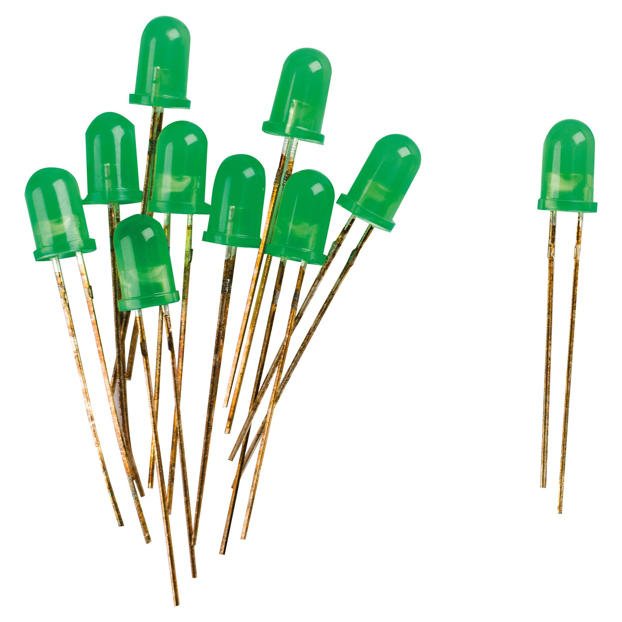 10 LED 5 mm COLORE VERDE 1,5-3V
