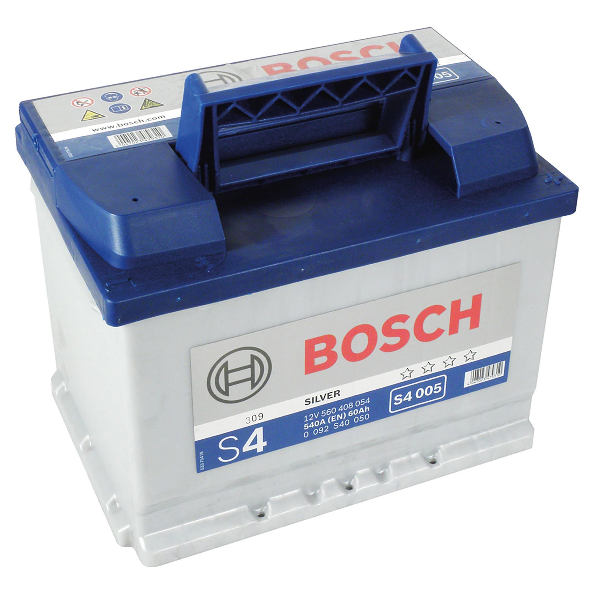 BATTERIA AUTO 60 Ah BOSCH S4 SPUNTO 540A 242x175x190 mm (LxPxH) PESO 12,65 kg LINEA BLU
