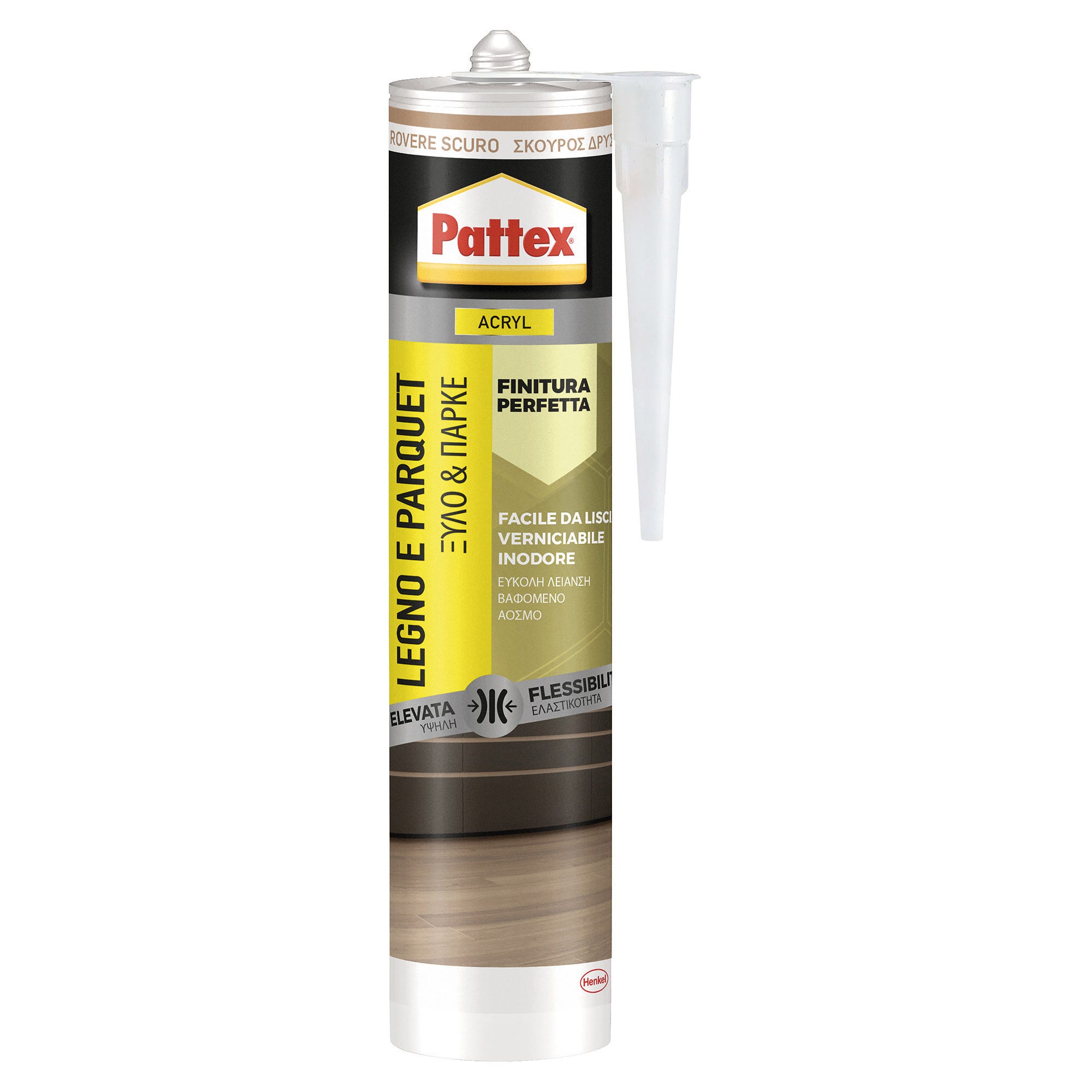 SILICONE ACRILICO LEGNO E PARQUET PATTEX ROVERE CHIARO 280 ml | Tecnomat