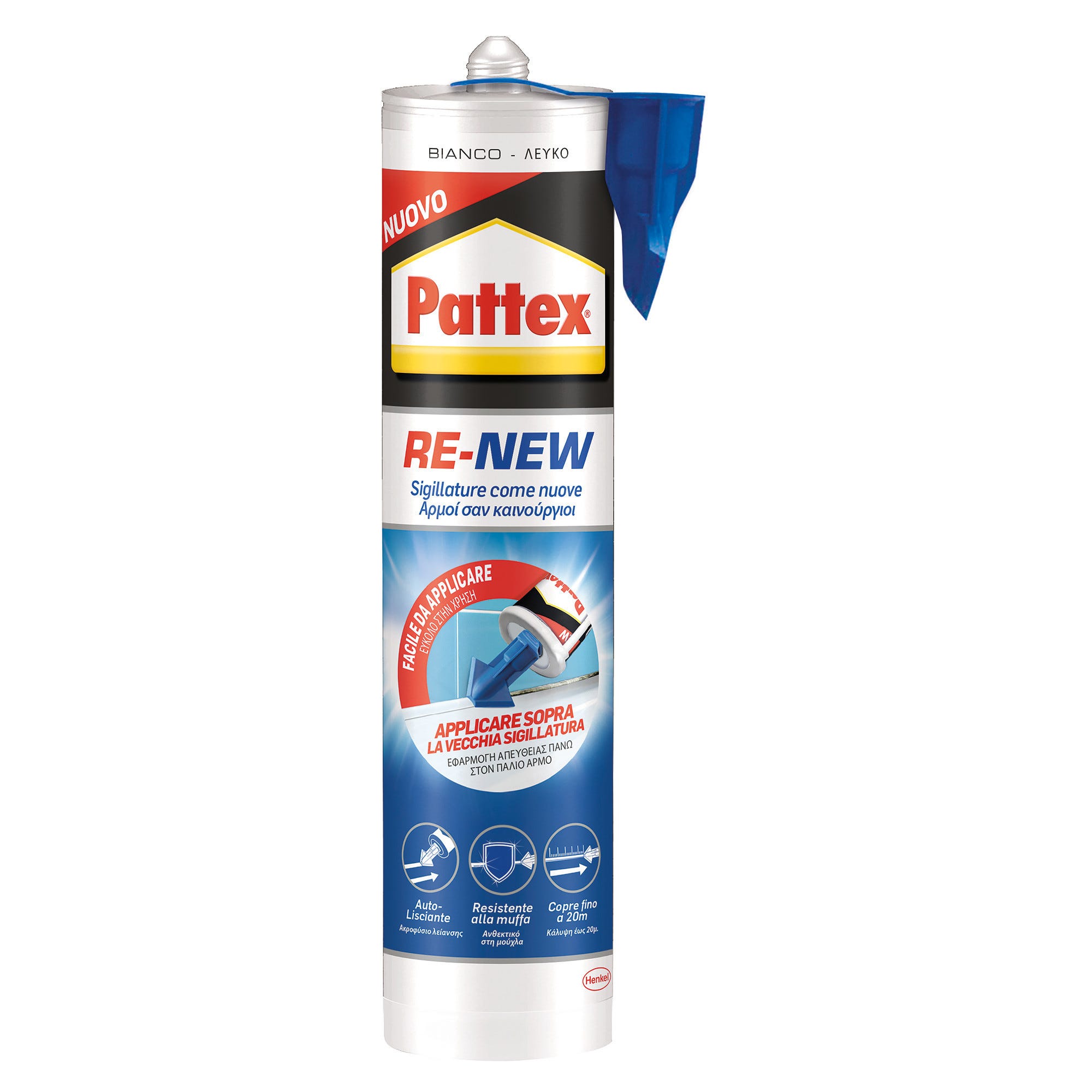SILICONE PATTEX BAGNO SANO RE-NEW 280 ml RIVESTIMENTO SIGILLATURE ...