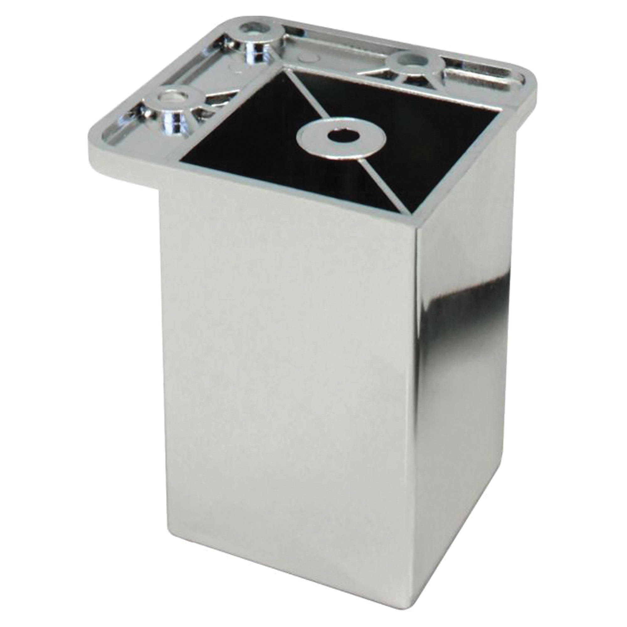 PIEDE PER MOBILE FISSO PORTATA 200 kg 70x46x46 mm ABS CROMO LUCIDO