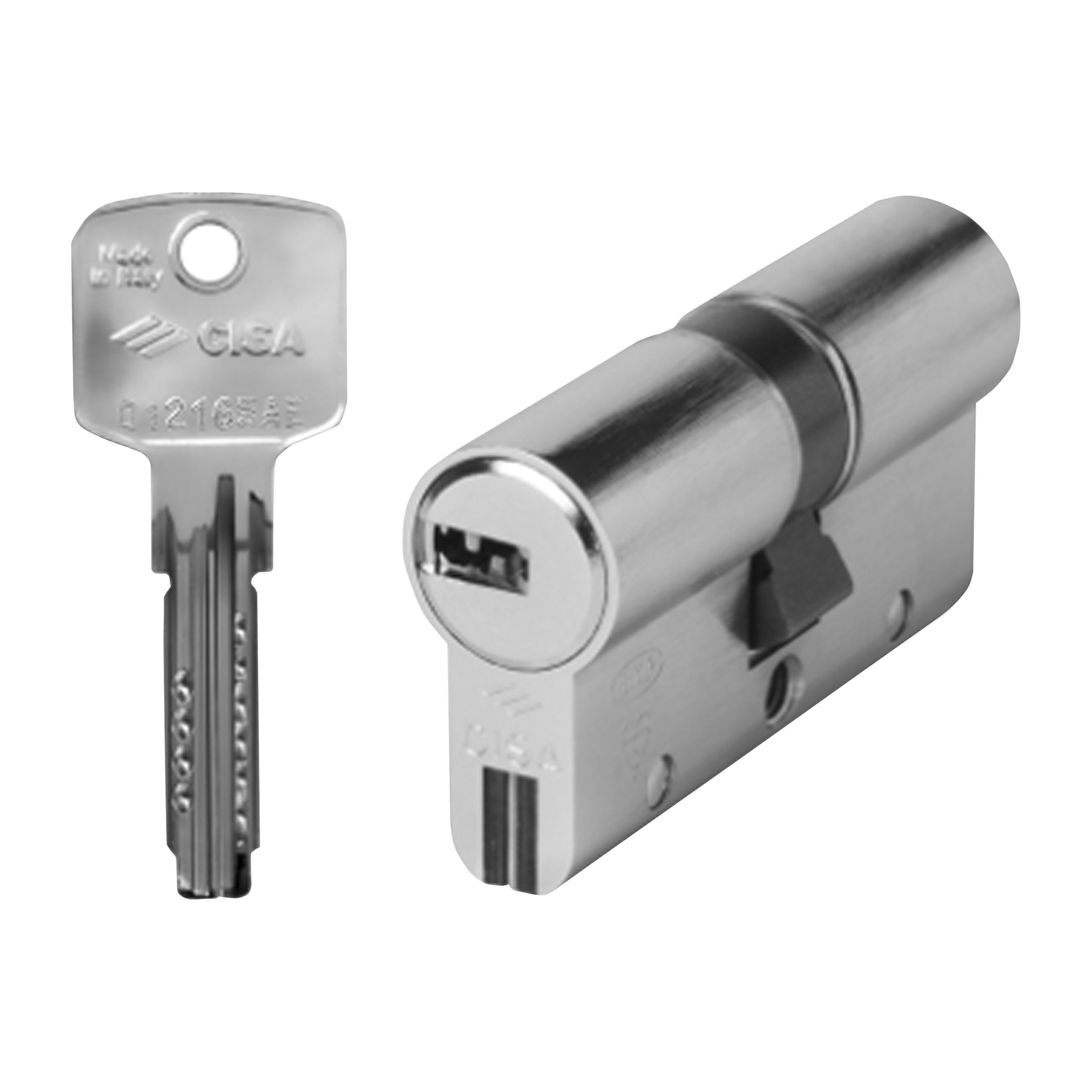 CILINDRO SICUREZZA CISA PROFILO ITALIA MISURA 80 = 30+50 mm NICHELATO