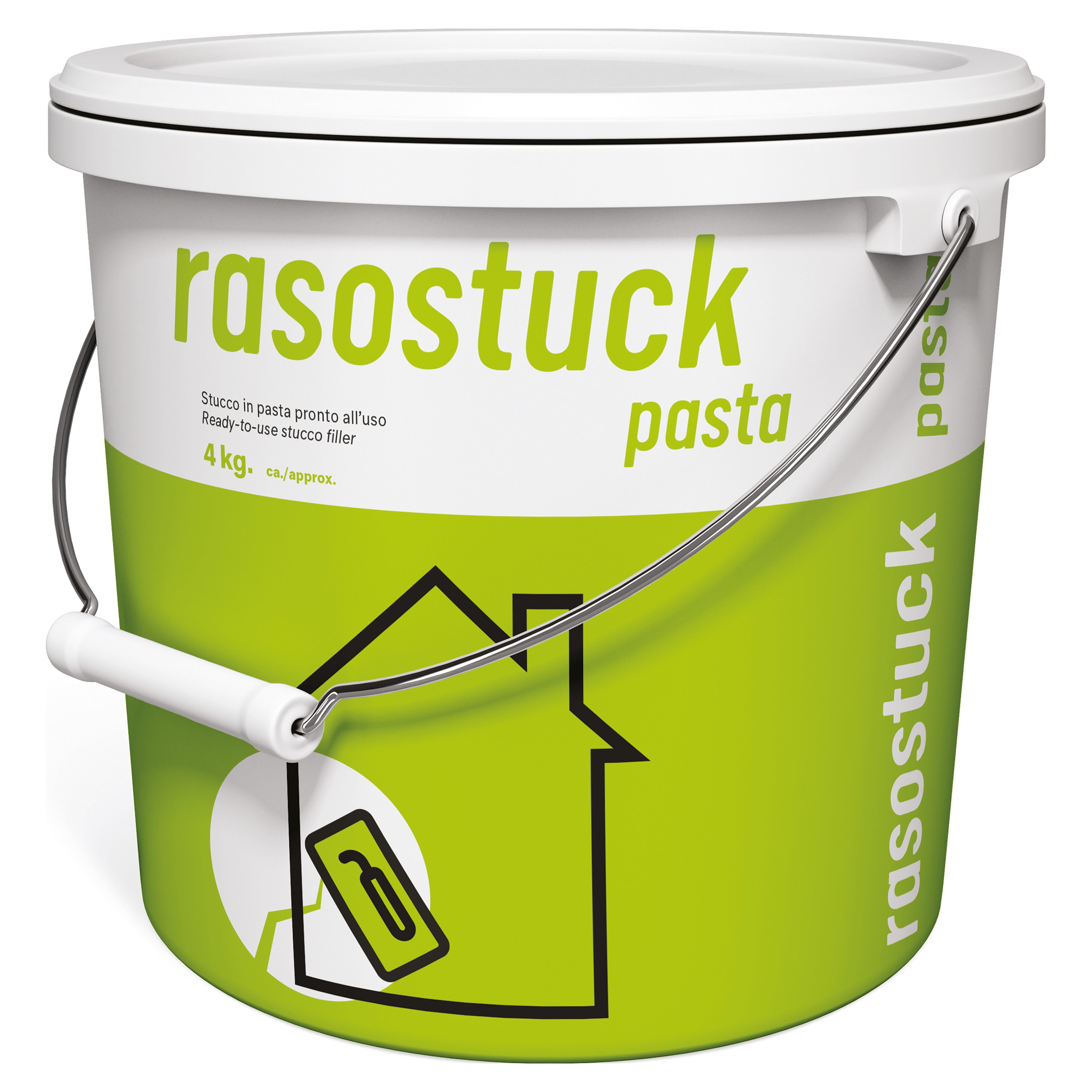 STUCCO IN PASTA PER RASATURA GIPSOS 4 kg IN SECCHIO PRONTO ALL'USO