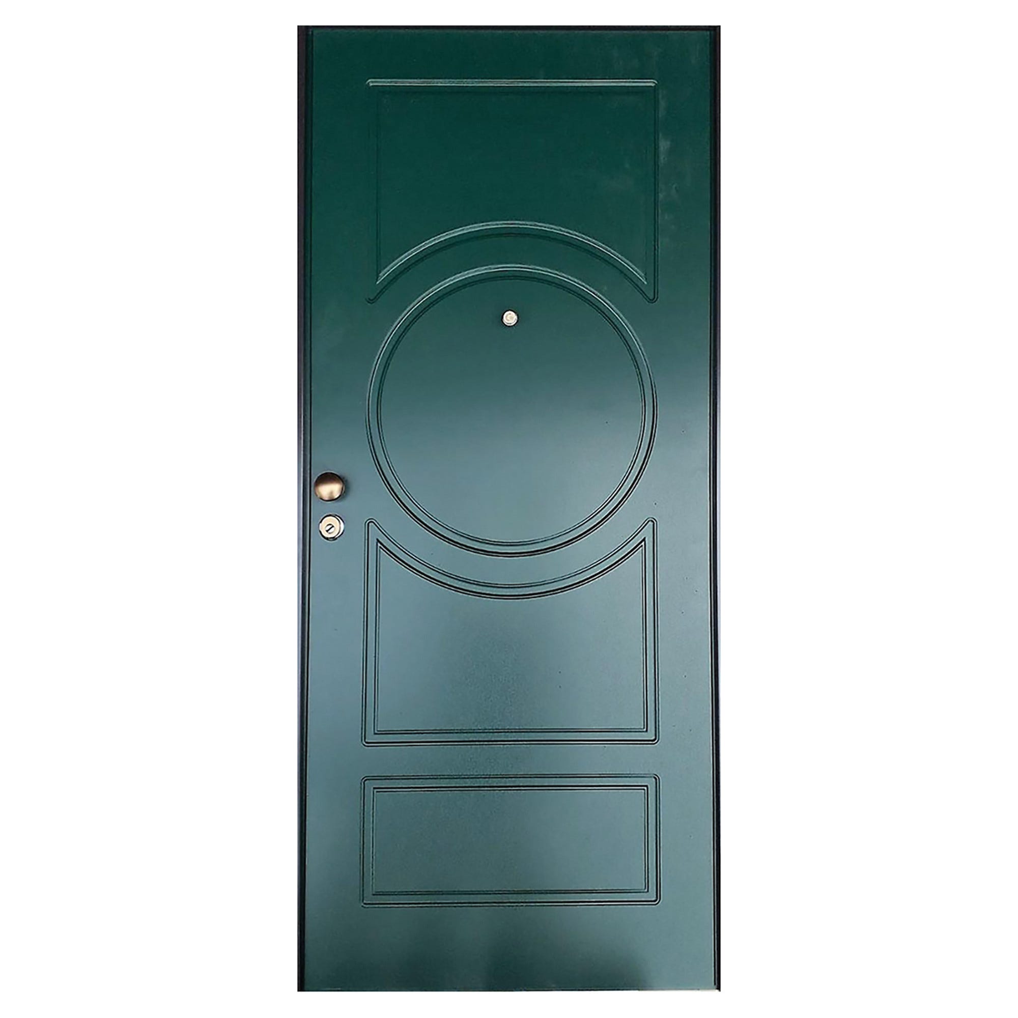 PORTA BLINDATA MONICA VERDE CLASSE 3 APERTURA SPINTA A SINISTRA 210x90 cm