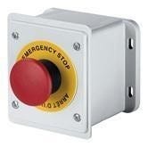 PULSANTE CON TASTO EMERGENZA ROSSO D40 DA PARETE ROSSO CON CONTATTO NC