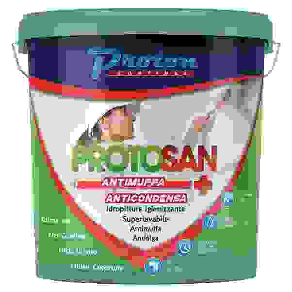 IDROPITTURA ANTICONDENSA PROTOSAN BIANCA 4 l 5-6 m² CON 1 l A 2 MANI
