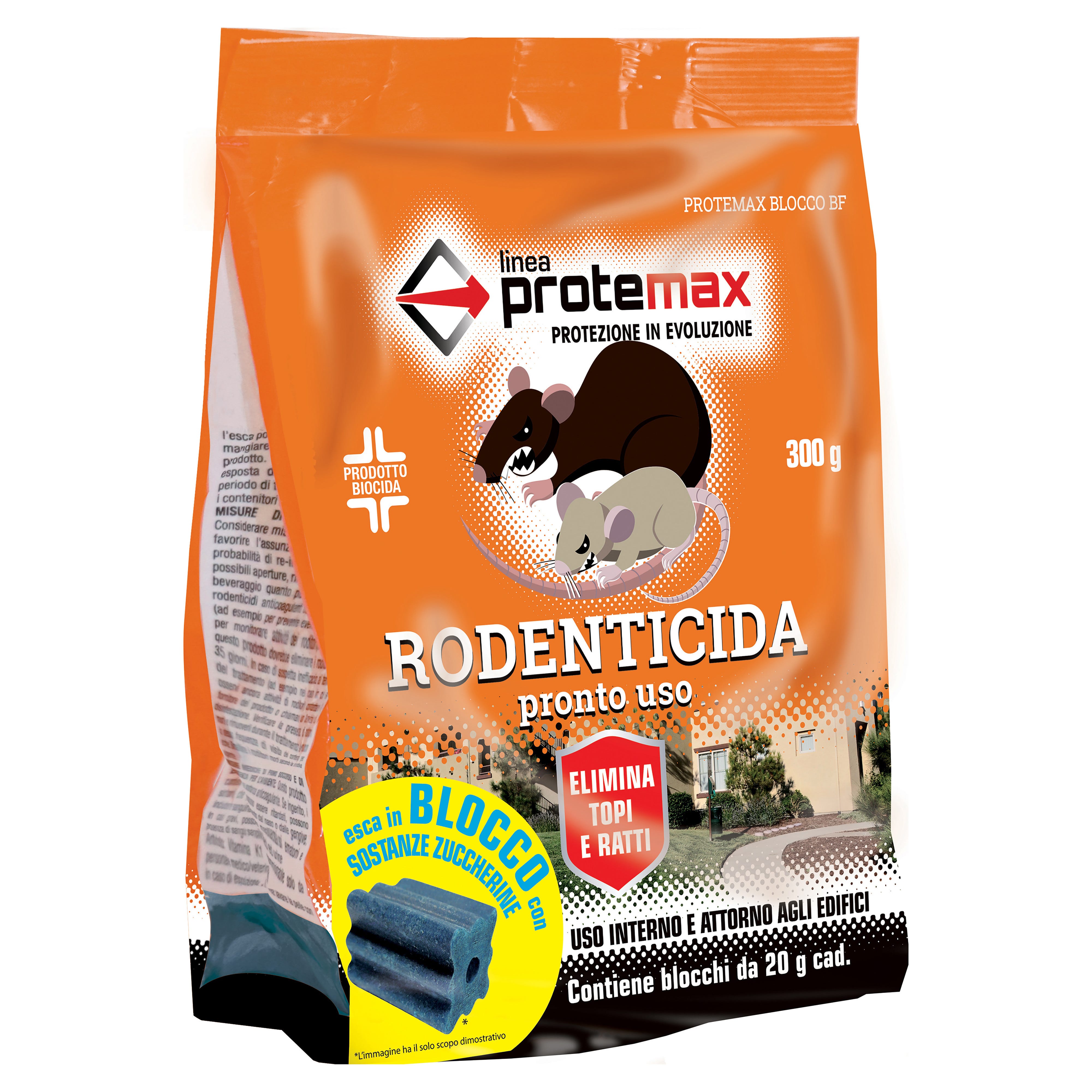 ESCA BLOCK BIOCIDA BF PROTEMAX PER TOPI PRONTO ALL'USO 300 g