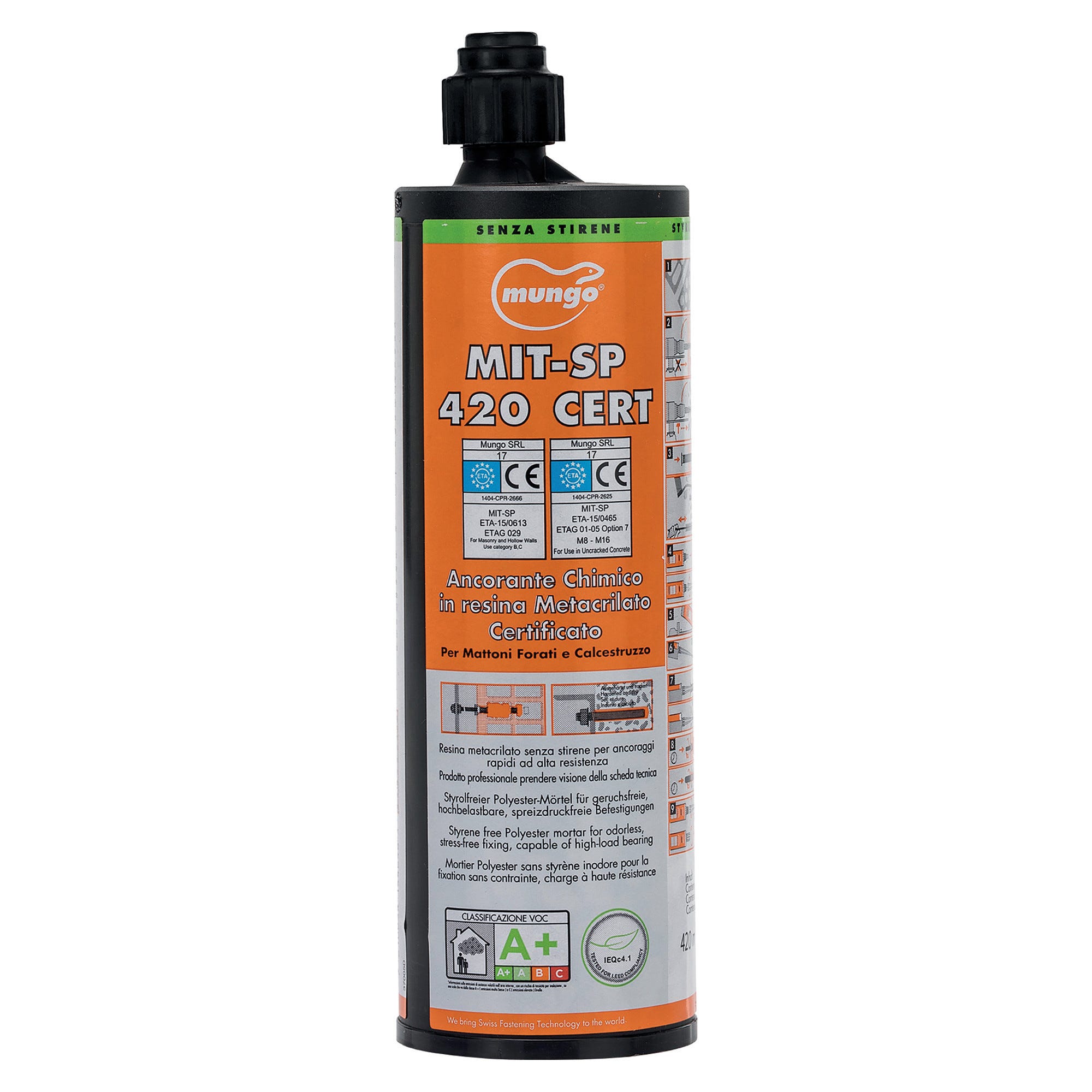 ANCORANTE CHIMICO POLIESTERE MUNGO MIT-SP 420 ml SENZA STIRENE ETAG 029 ...
