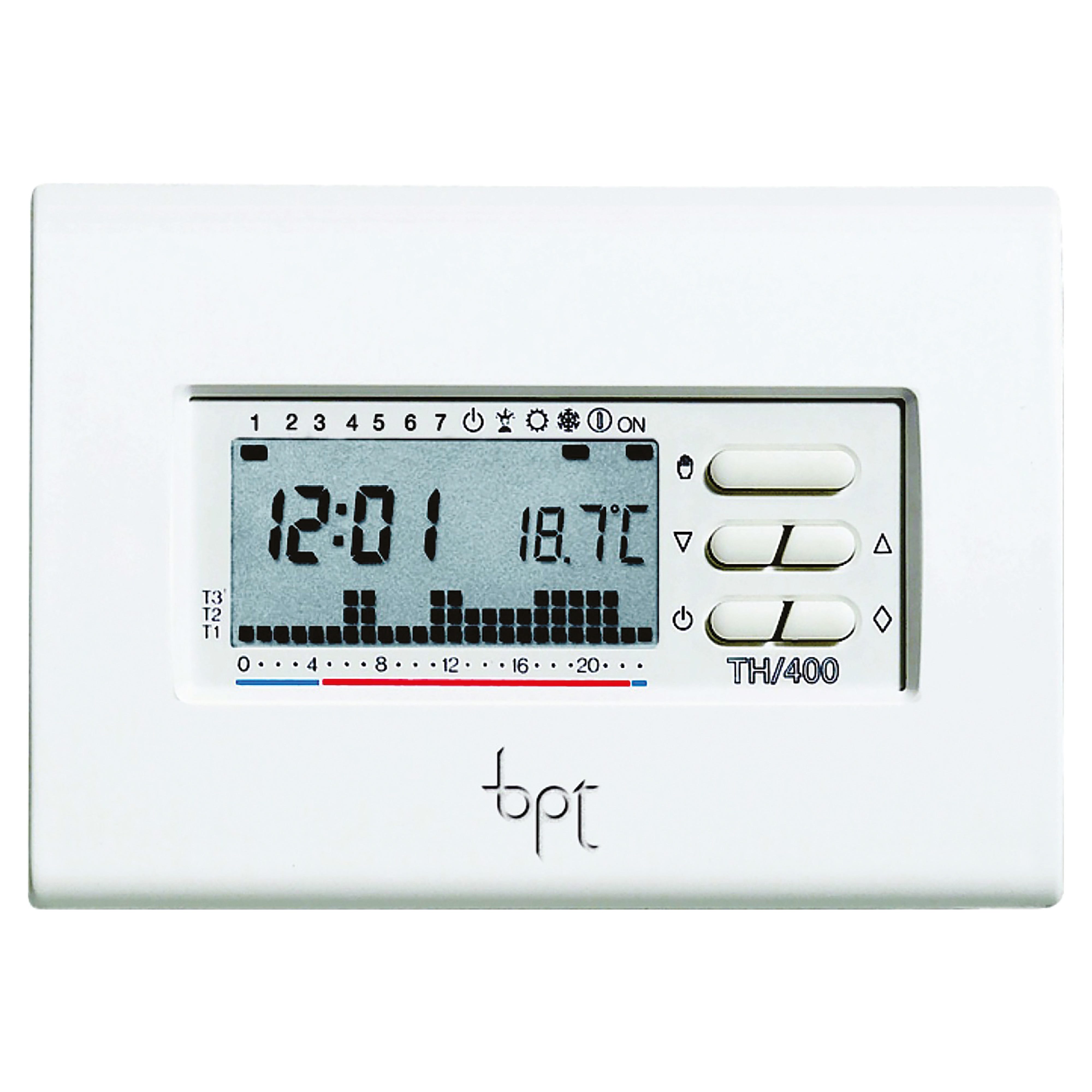 CRONOTERMOSTATO BPT TH/400 SETTIMANALE DIGITALE DA PARETE COLORE BIANCO