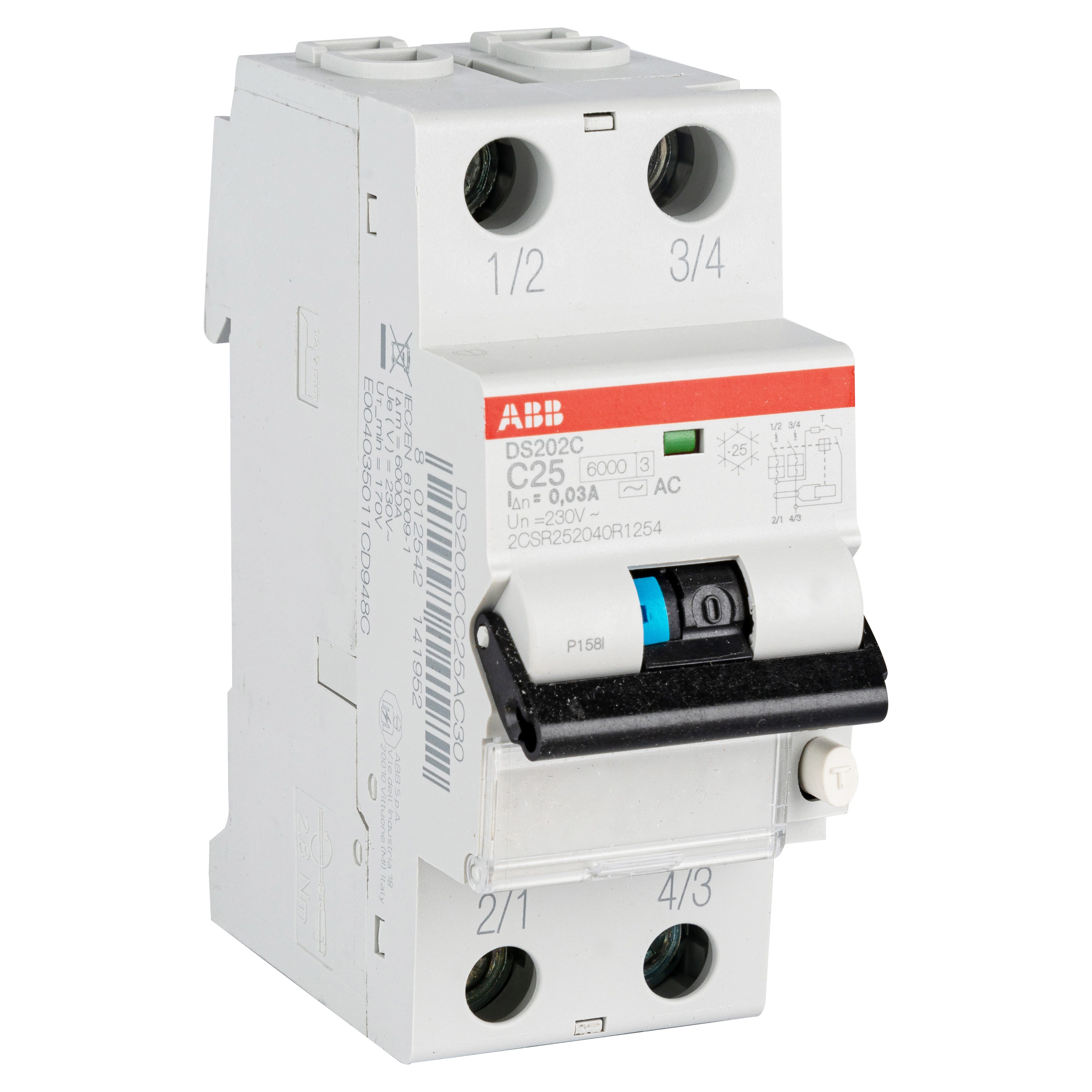 INTERRUTTORE MAGNETOTERMICO ABB DIFFERENZIALE 2P 25A 6KA | Tecnomat