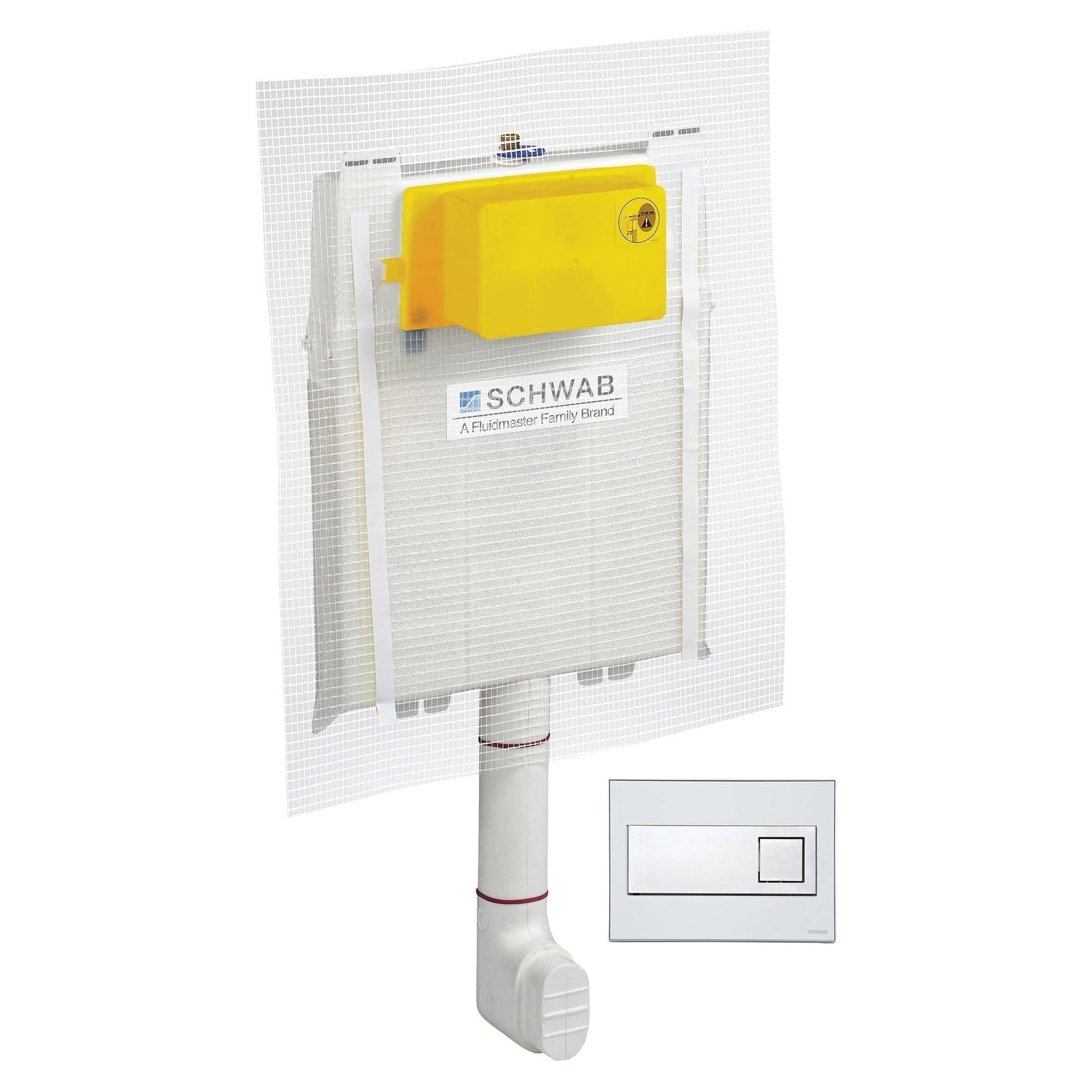 CASSETTA WC INCASSO SCHWAB UP198 PER WC A PAVIMENTO PLACCA DOPPIO TASTO ...