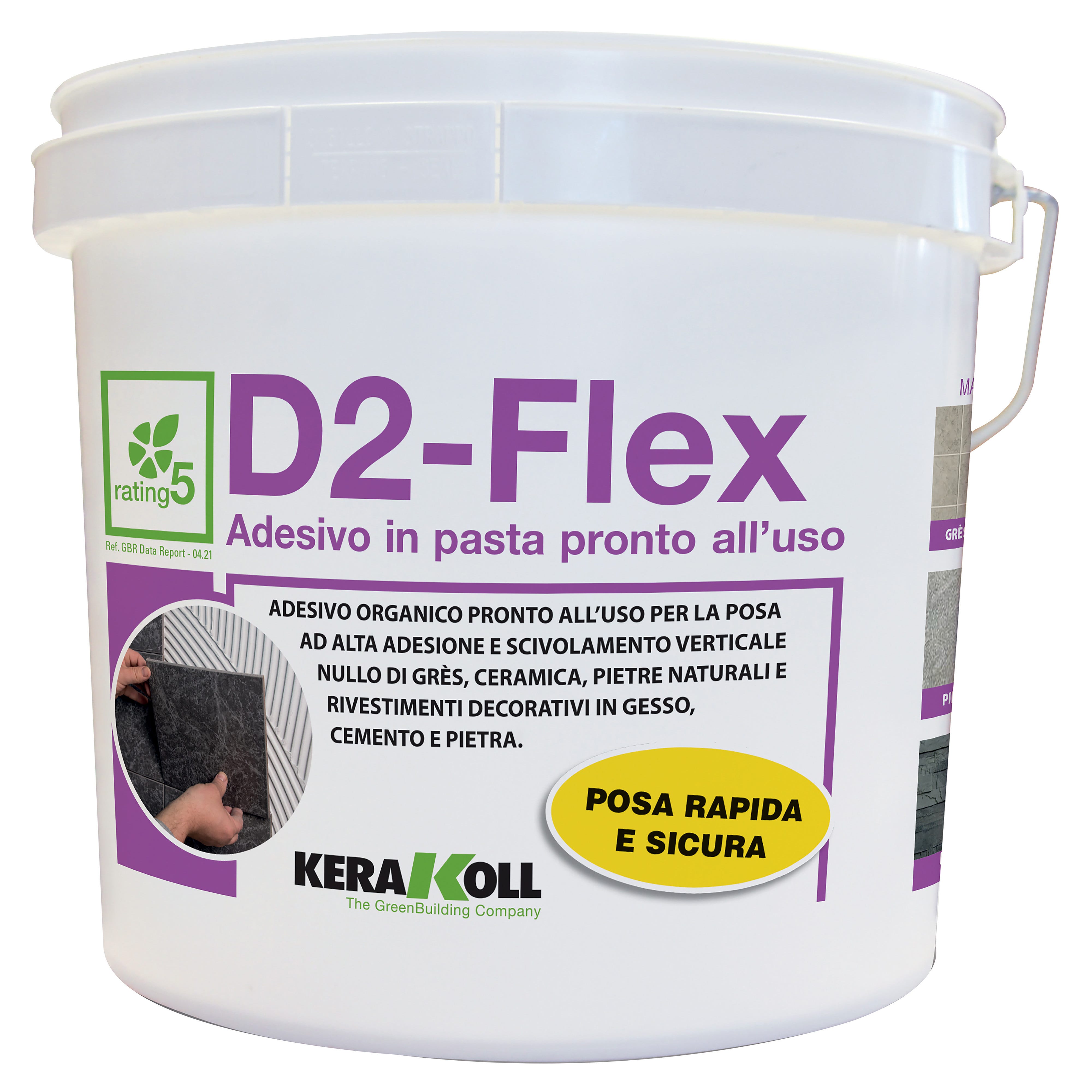 COLLA D2-FLEX KERAKOLL BIANCA 5 Kg PRONTO ALL USO PAVIMENTI E ...