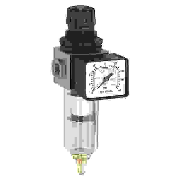 REGOLATORE PRESSIONE 1/4 PER ARIA COMPRESSA CON FILTRO E MANOMETRO