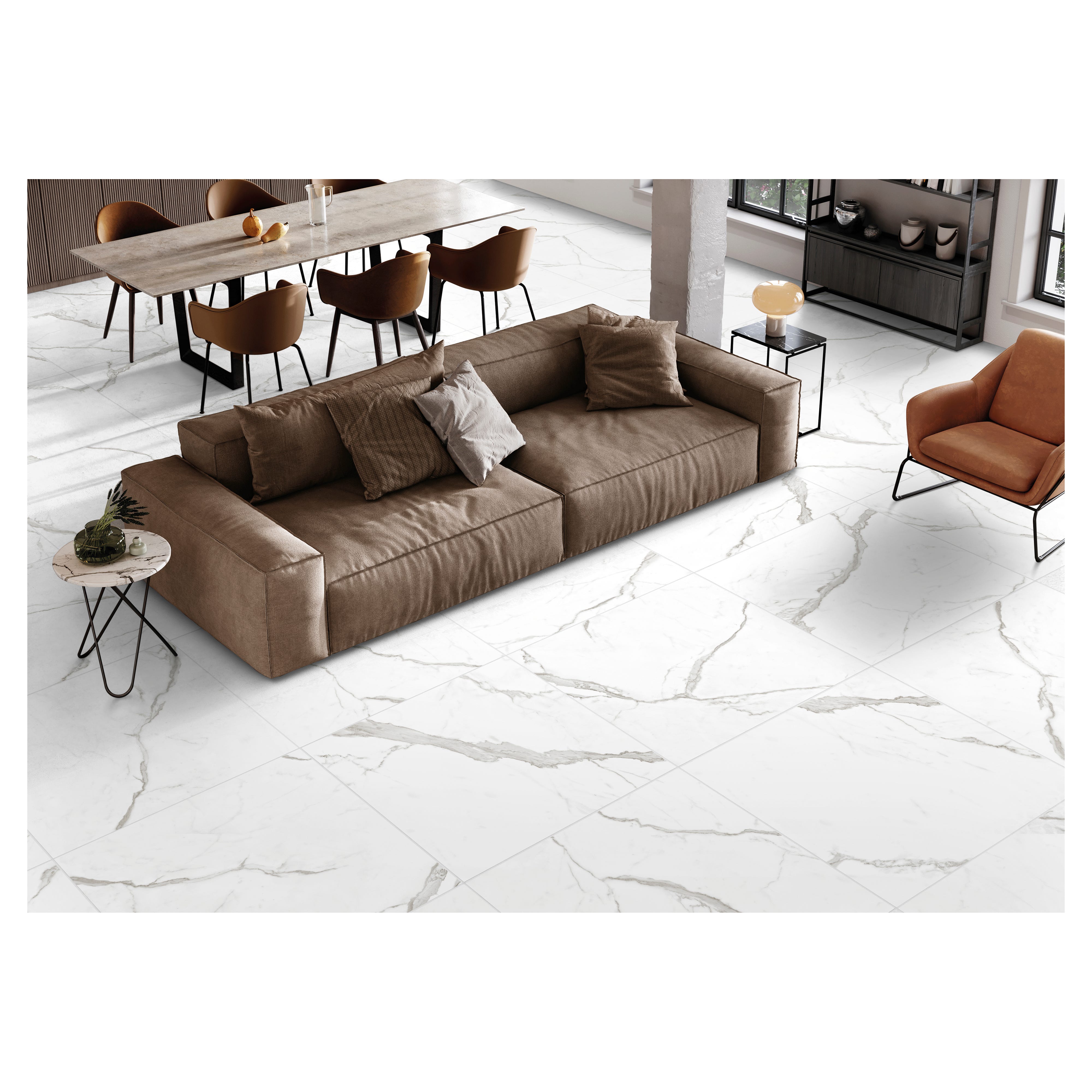 PAVIMENTO MARMO PALAZZO WHITE MATT 90x90x0,9 cm