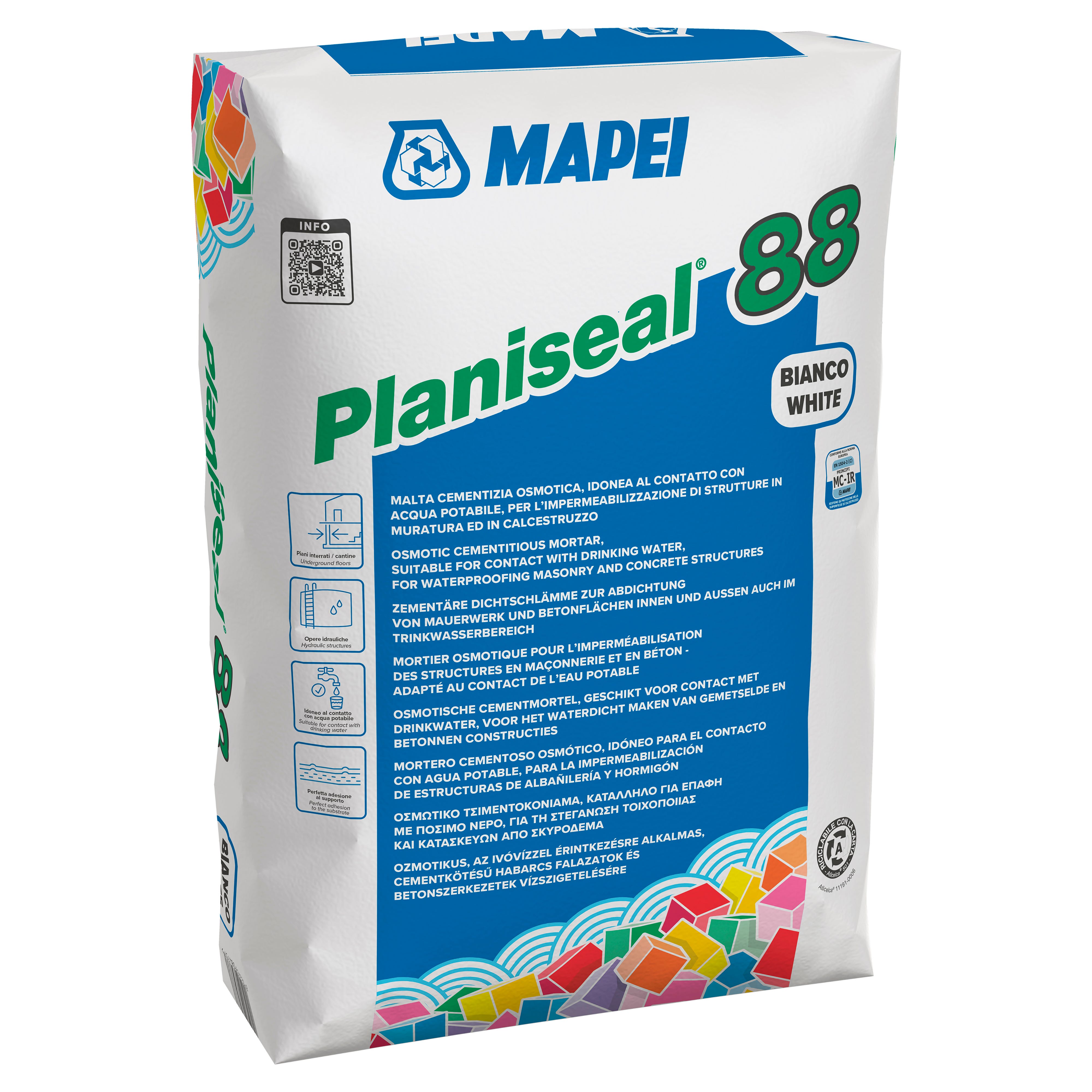 MALTA OSMOTICA PLANISEAL 88 BIANCO 25 kg MONOCOMPONENTE