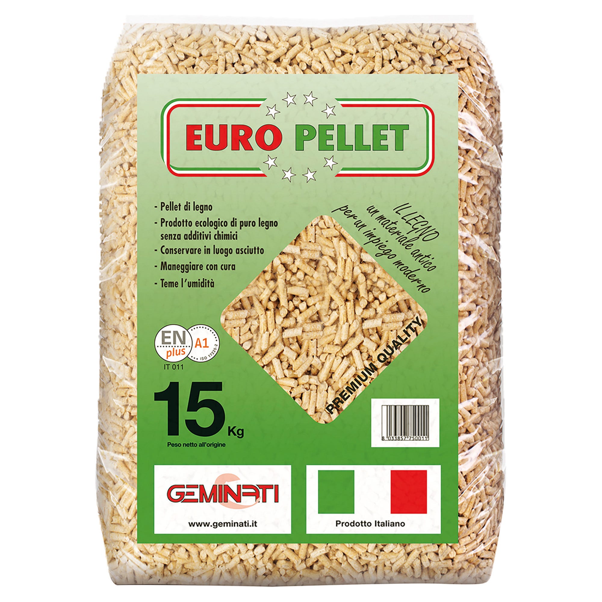 PELLET 100% CONIFERA EUROPELLET EN PLUS A1 15 kg