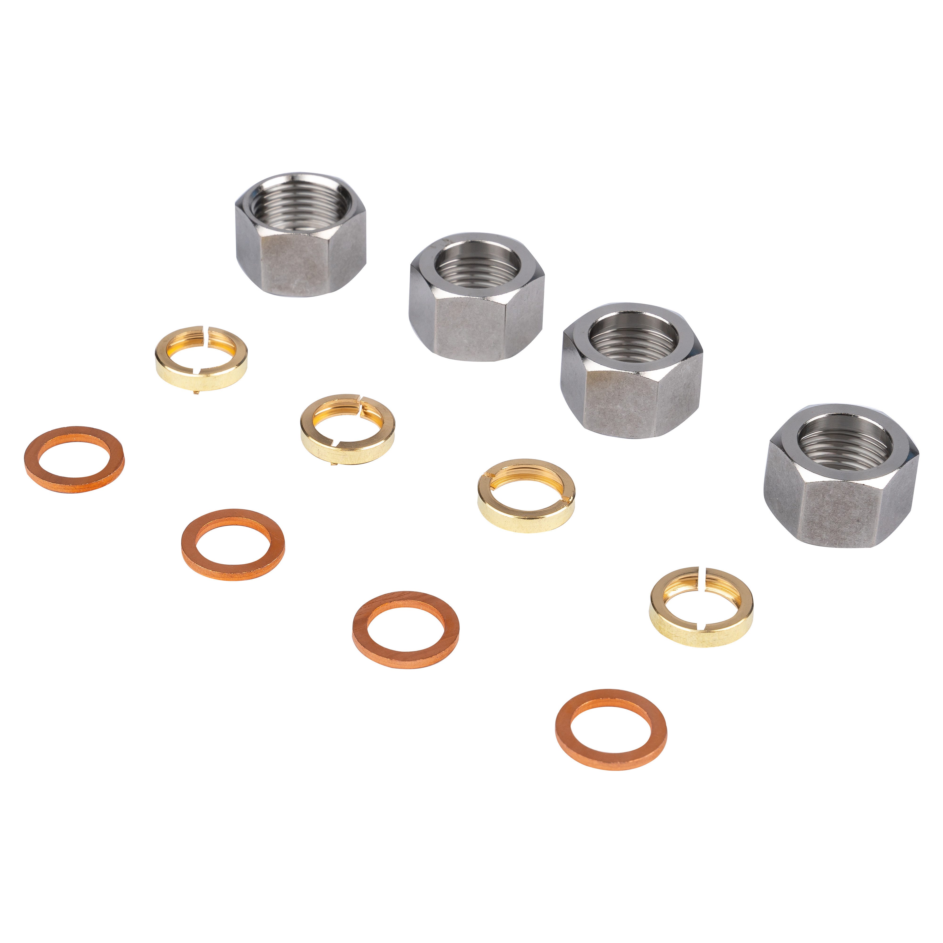 KIT DI MONTAGGIO UNIROLL 1/2'' 4 DADI, 4 GUANCETTE 4 ANELLI DI TENUTA