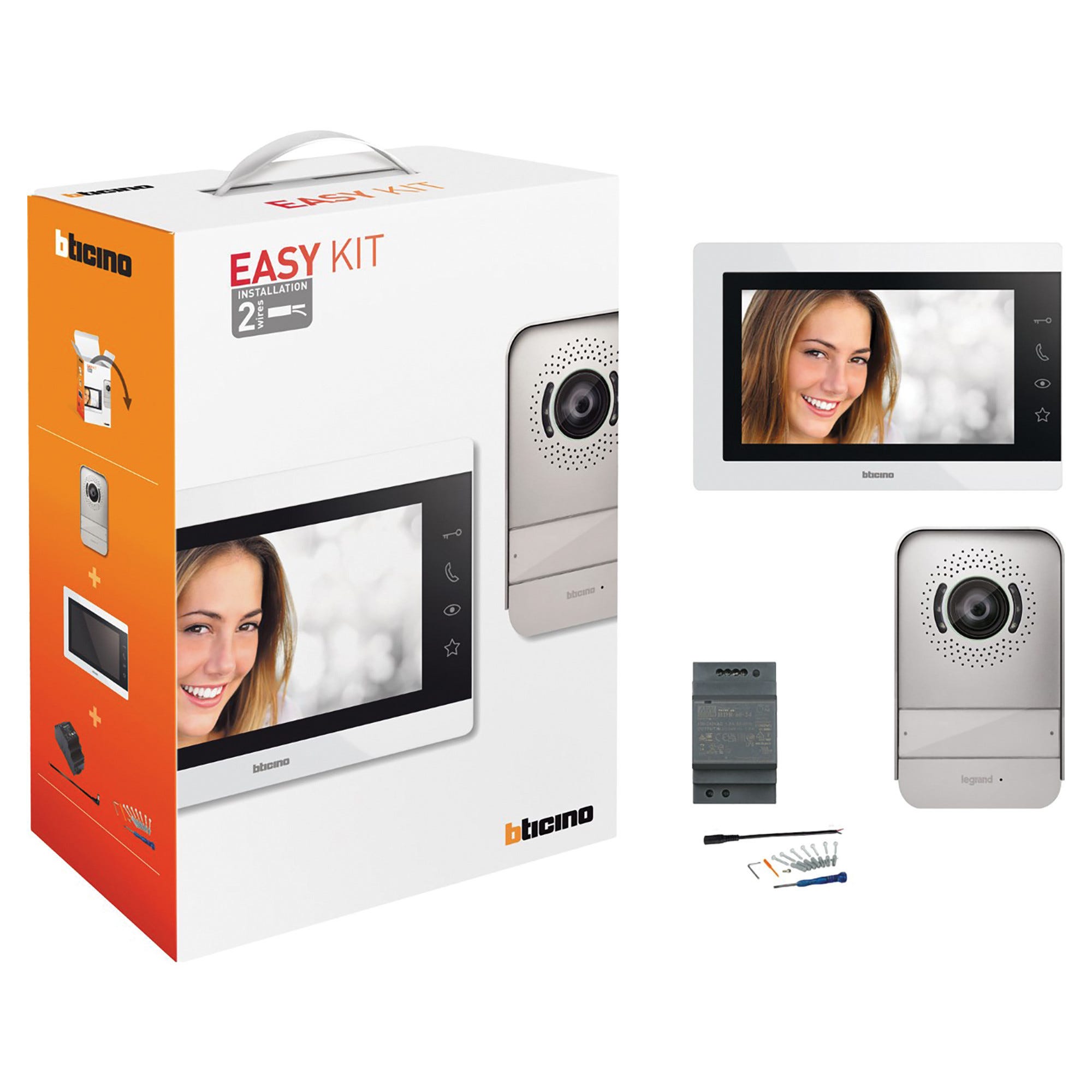 KIT VIDEOCITOFONICO BTICINO MONO BIFAMILIAREVIDEO 7" 2 FILI CON ...