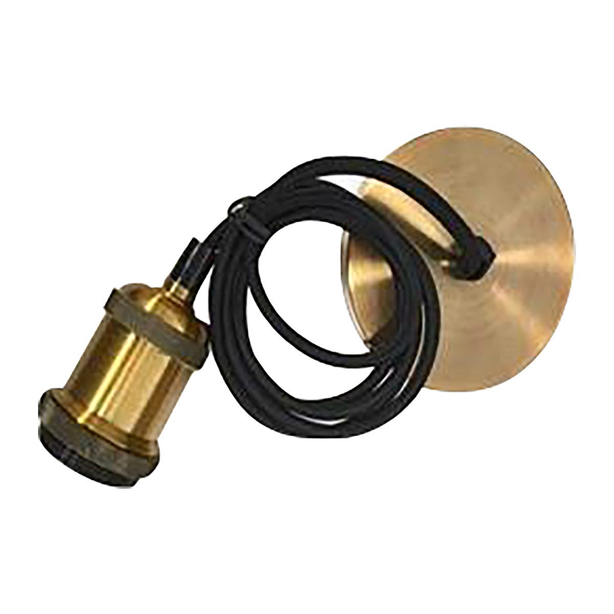 PORTALAMPADA E ROSONE IN ALLUMINIO CON ATTACCO E27 COLORE OTTONE CON ...