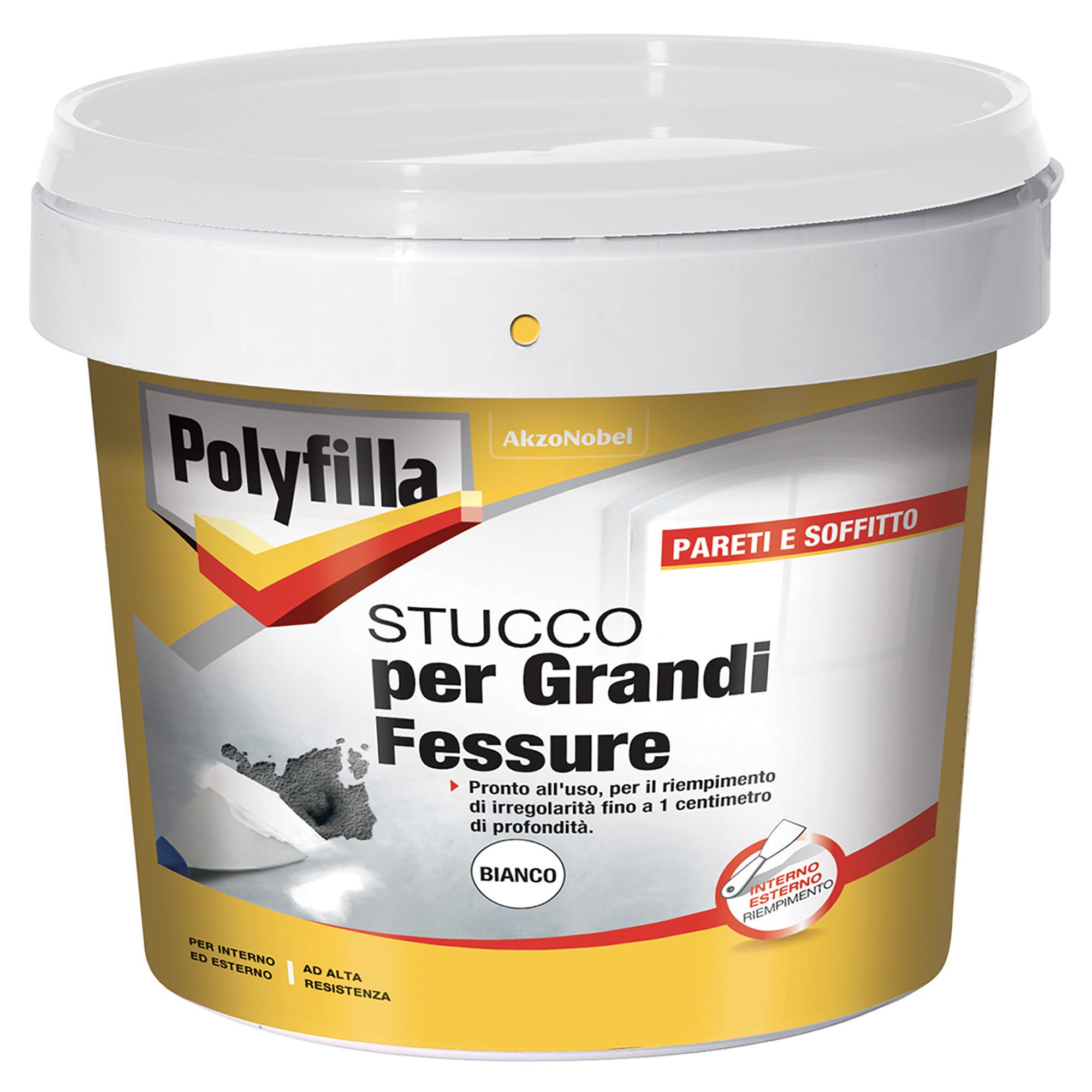 STUCCO GRANDI FESSURE IN PASTA POLYFILLA 1 kg BIANCO PER ESTERNO ED INTERNO
