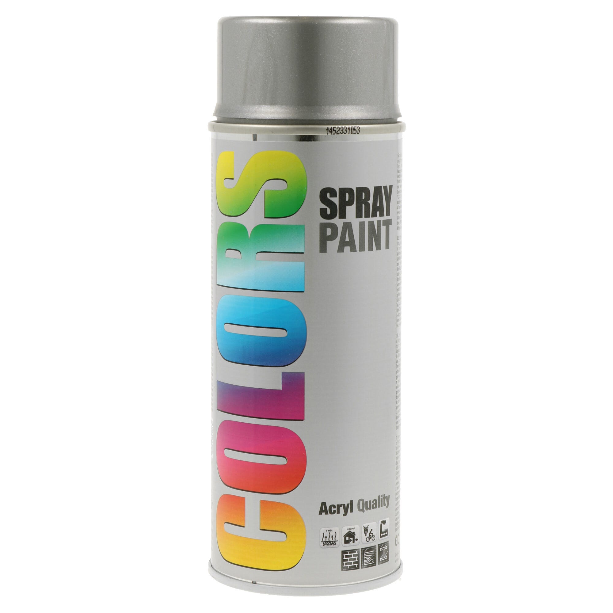 SMALTO SPRAY COLORS MOTIP RAL 9007 GRIGIO ALLUMINIO 400 ml 2 - 4 m² CON 1 l