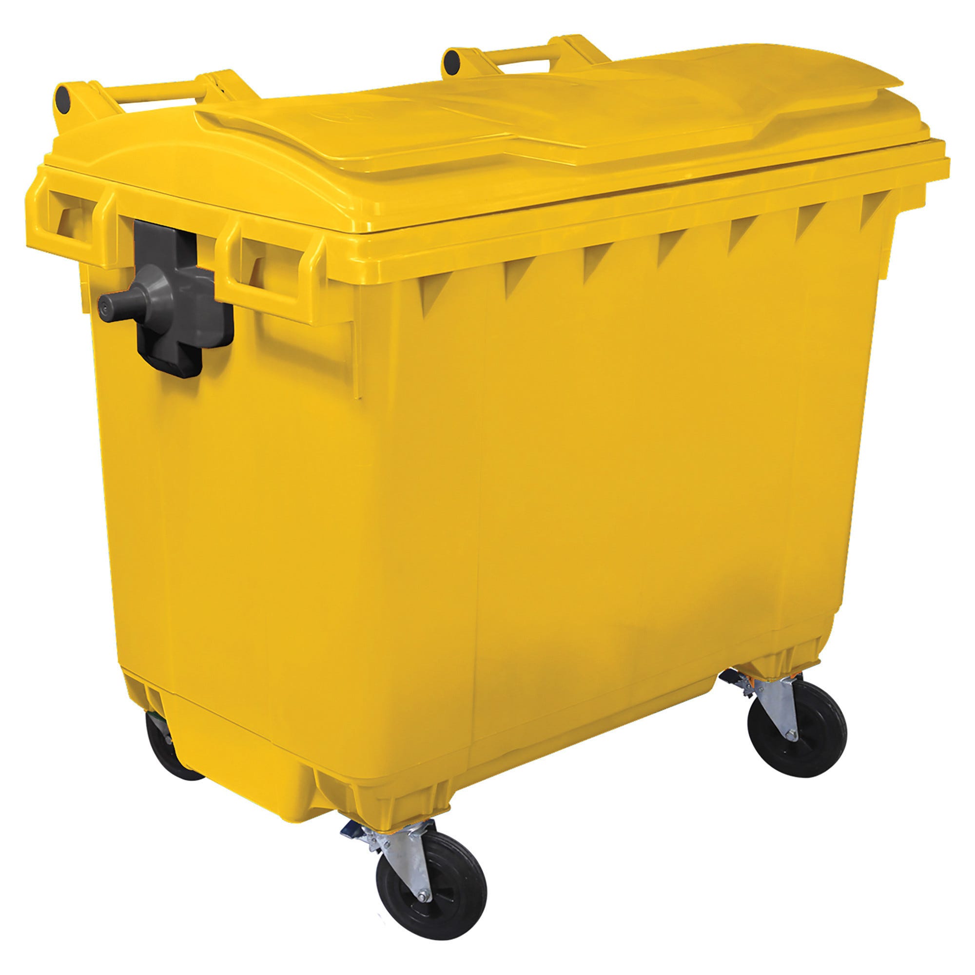 CASSONETTO DIFFERENZIATA MOBILPLASTIC 660 l GIALLO CON 4 RUOTE