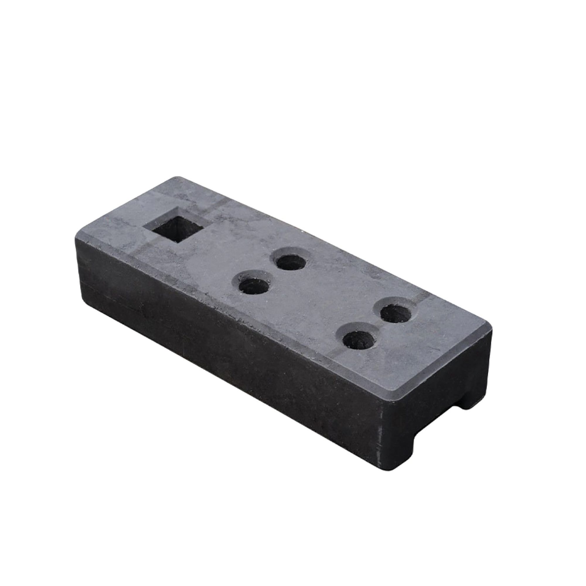 BASAMENTO IN GOMMA RICICLATA 70x25x13 cm FORO PER TUBO ⌀ 43 mm