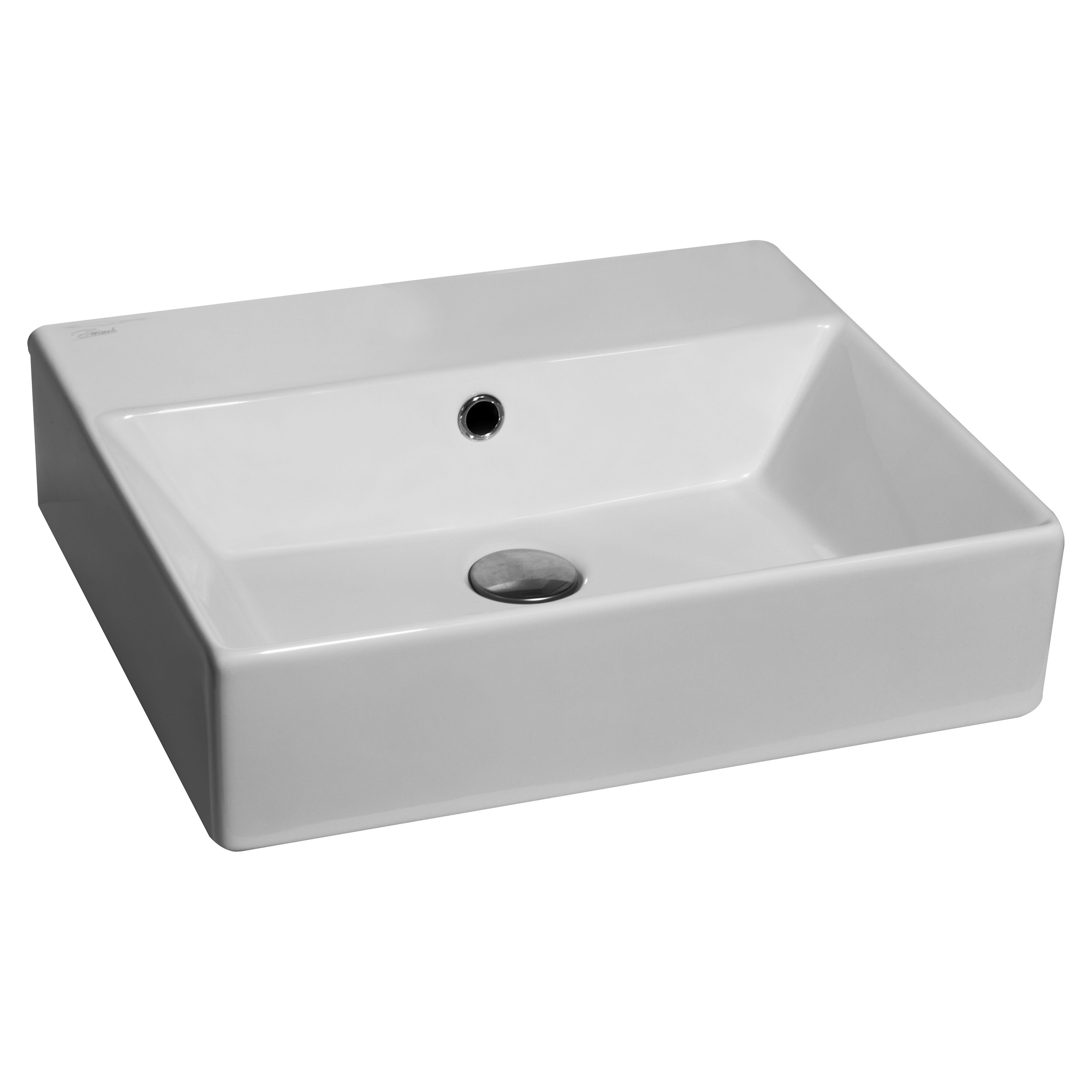 LAVABO D'APPOGGIO SQUARE IN CERAMICA BIANCO LUCIDO RETTANGOLARE CON ...
