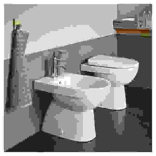 VASO GEBERIT SERIE SELNOVA PRO A TERRA SCARICO PAVIMENTO IN CERAMICA BIANCA