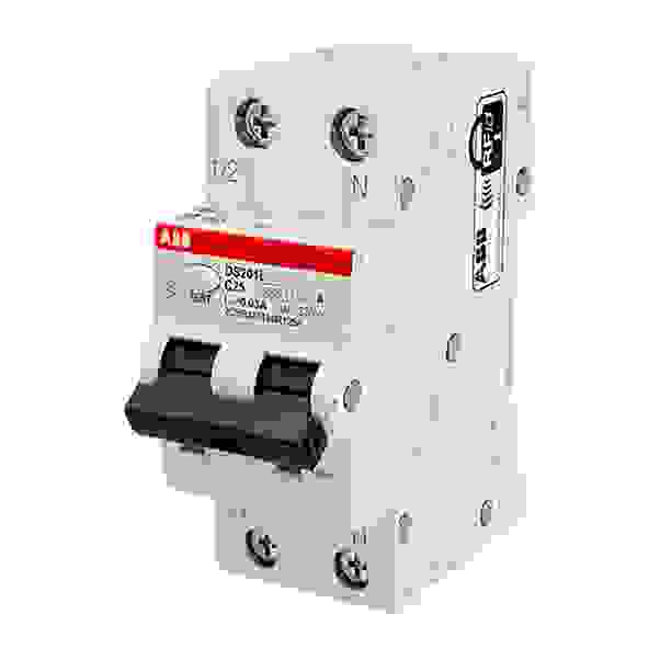 INTERRUTTORE MAGNETOTERMICO ABB DIFFERENZIALE 4,5kA 1P+N AC 25A 2 MODULI 30mA CLASSE A