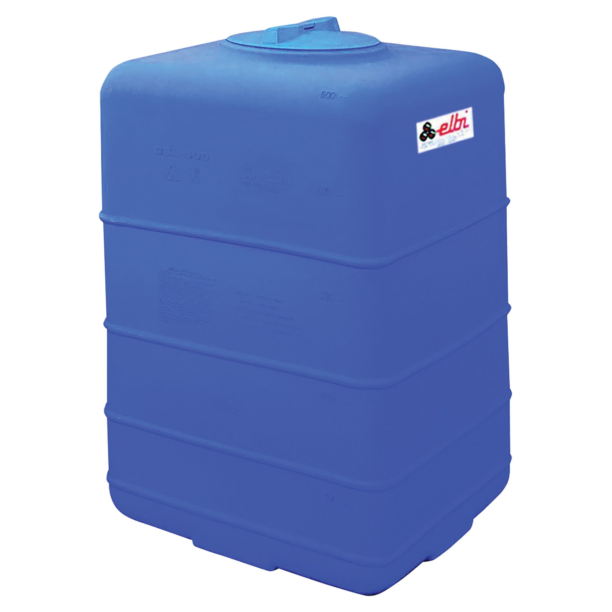 CISTERNA CUBO IN POLIETILENE ORIZZONTALE 500l ACQUA POTABILE/LIQUIDI DA ESTERNO 770x1065x720 mm