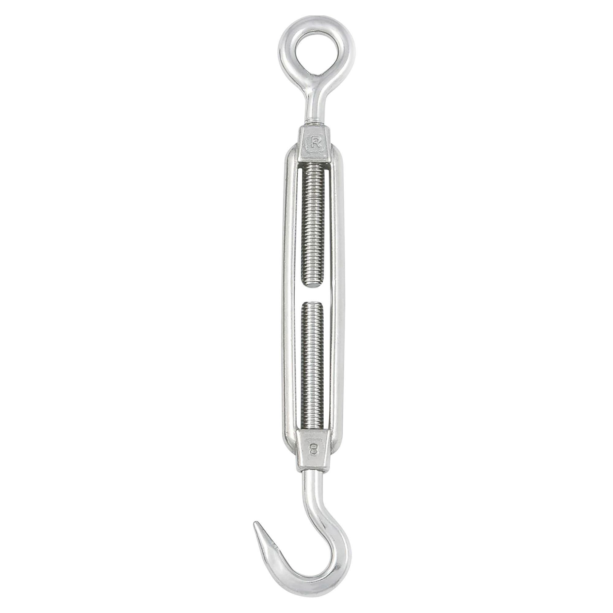 TENDITORE OCCHIOLO / GANCIO M6 mm ACCIAIO INOX AISI 316 PORTATA 80 kg