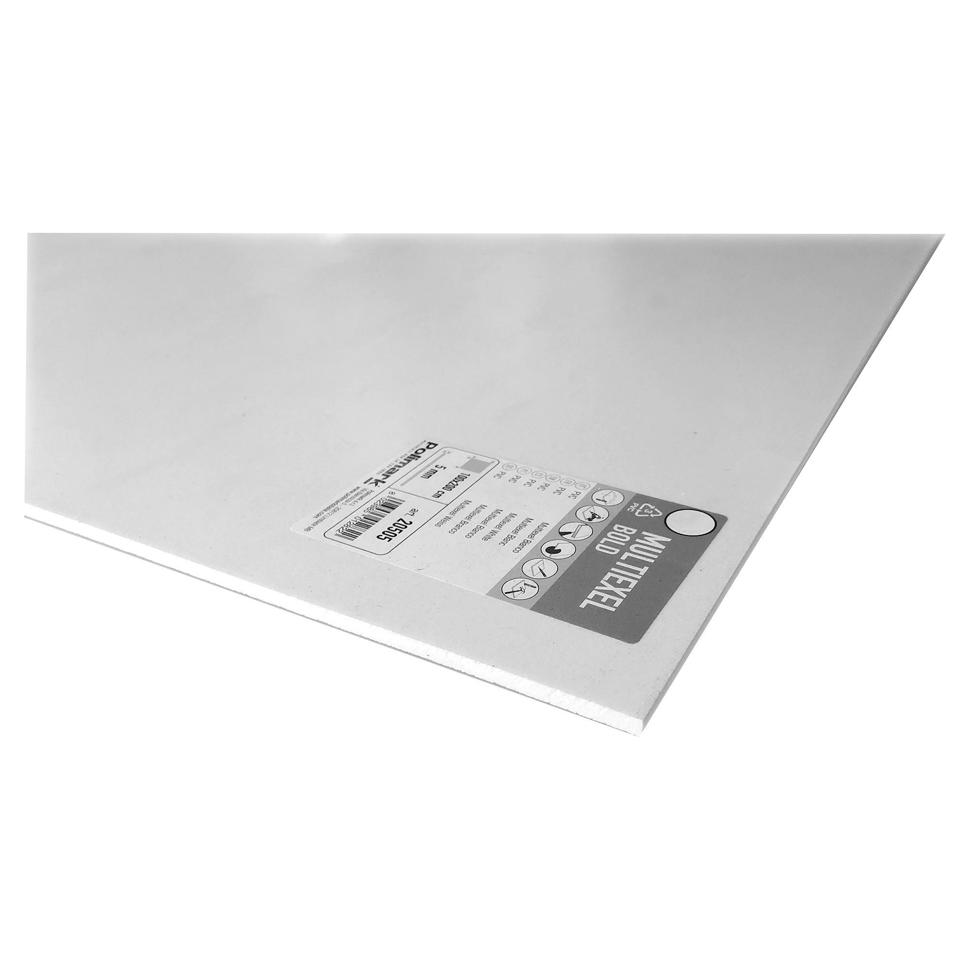 LASTRA PVC ESPANSO BIANCO SPESSORE 5 mm 100x200 cm (LxH)