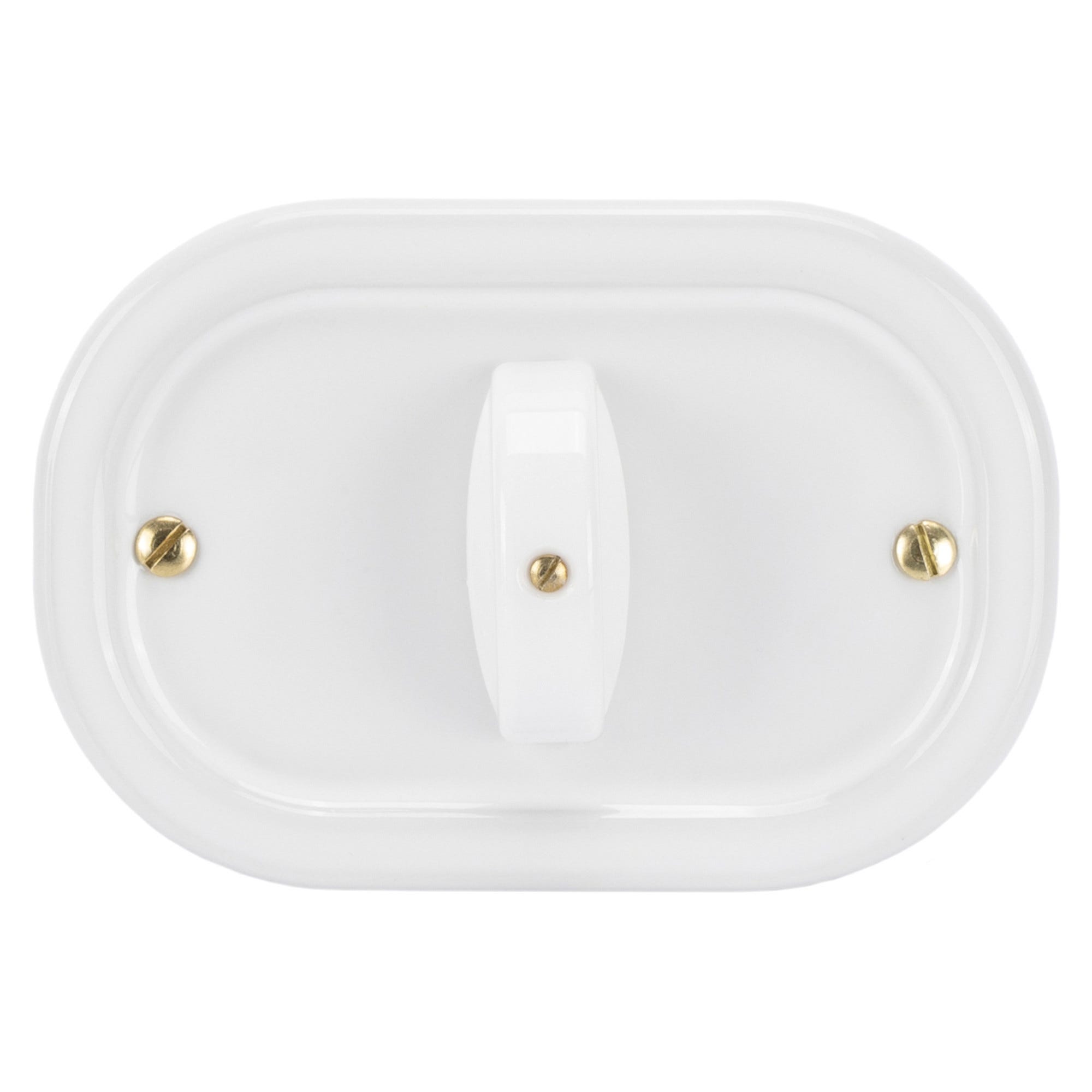 PLACCA OVALE CERAMICA 125x81 mm BIANCA CON INTERRUTTORE DEVIATORE 10A ...