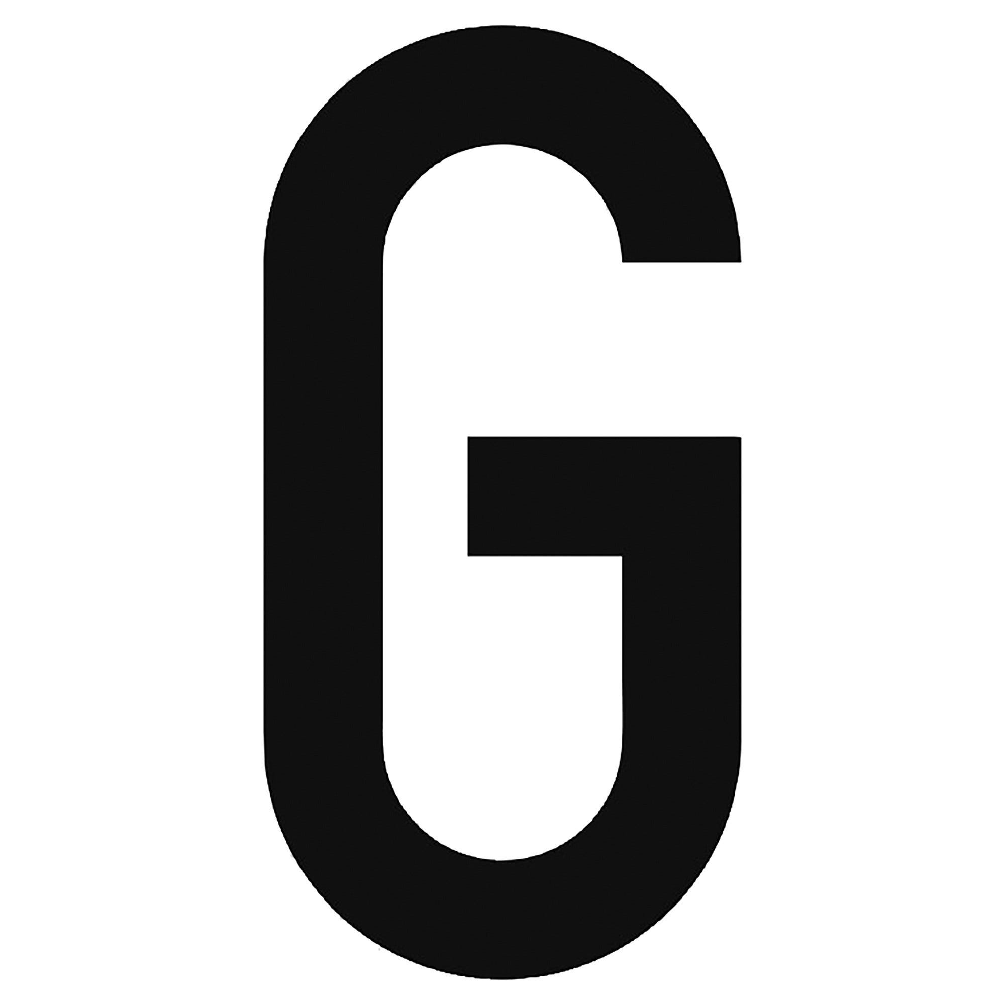 CARATTERE ADESIVO TARGHE NERO "G" IN PVC H 8 cm