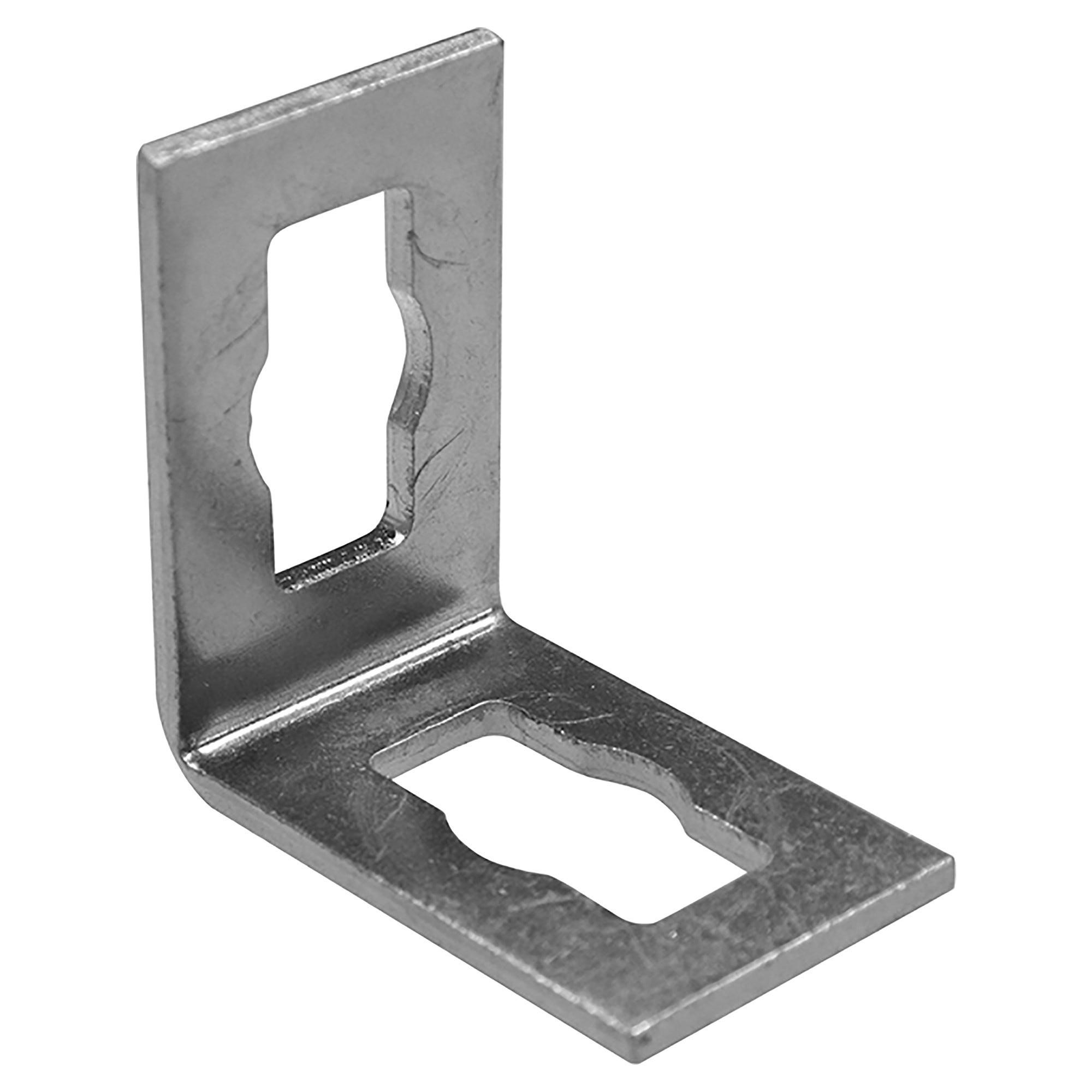 ANGOLARE A 90 GRADI ACCIAIO DD11 ZINCATO 2 FORI PER PROFILI PF3L 2PZ