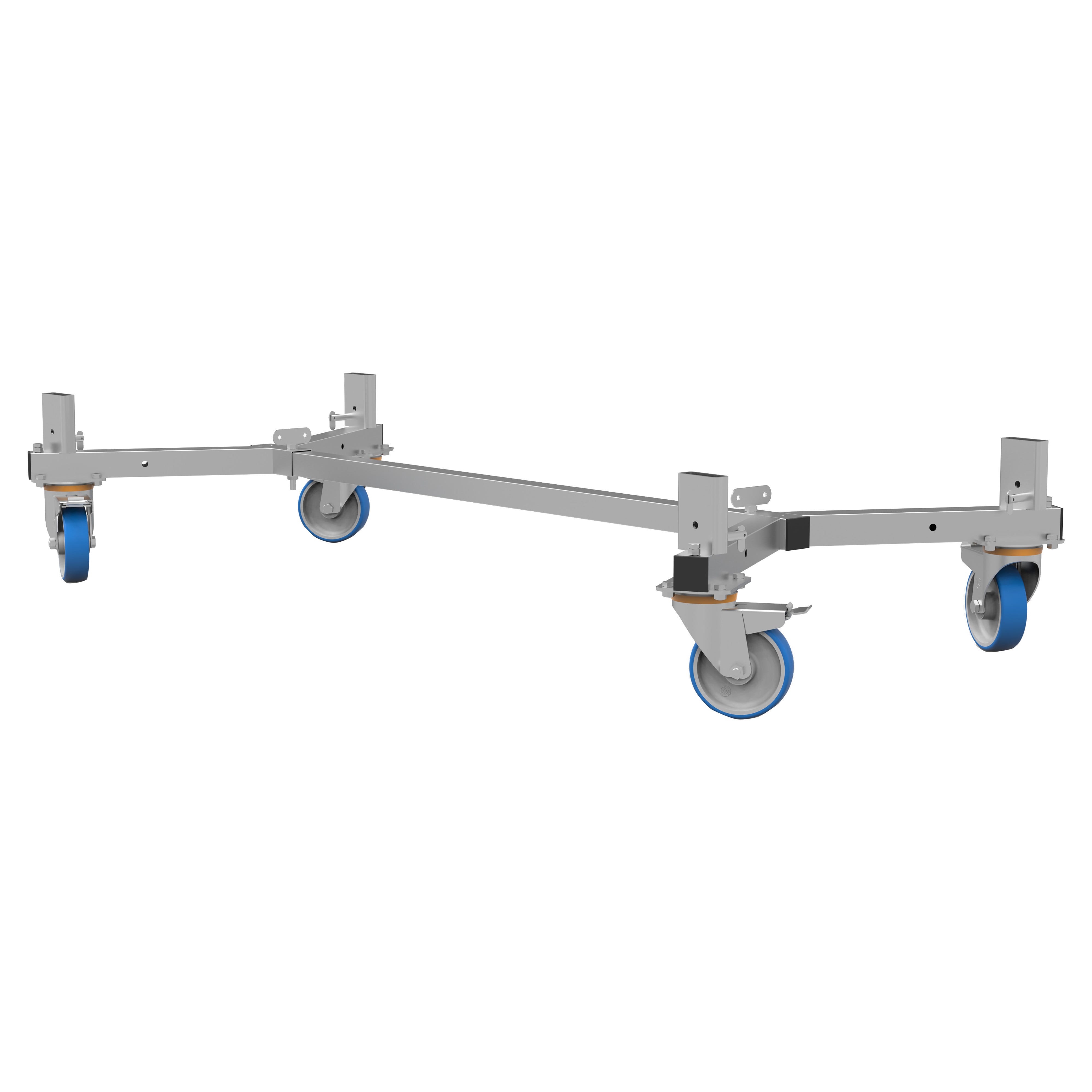 KIT BASE ACCIAIO CON RUOTE TRABATTELLO OLYMPO RUOTE Ø 150 cm CON FRENO