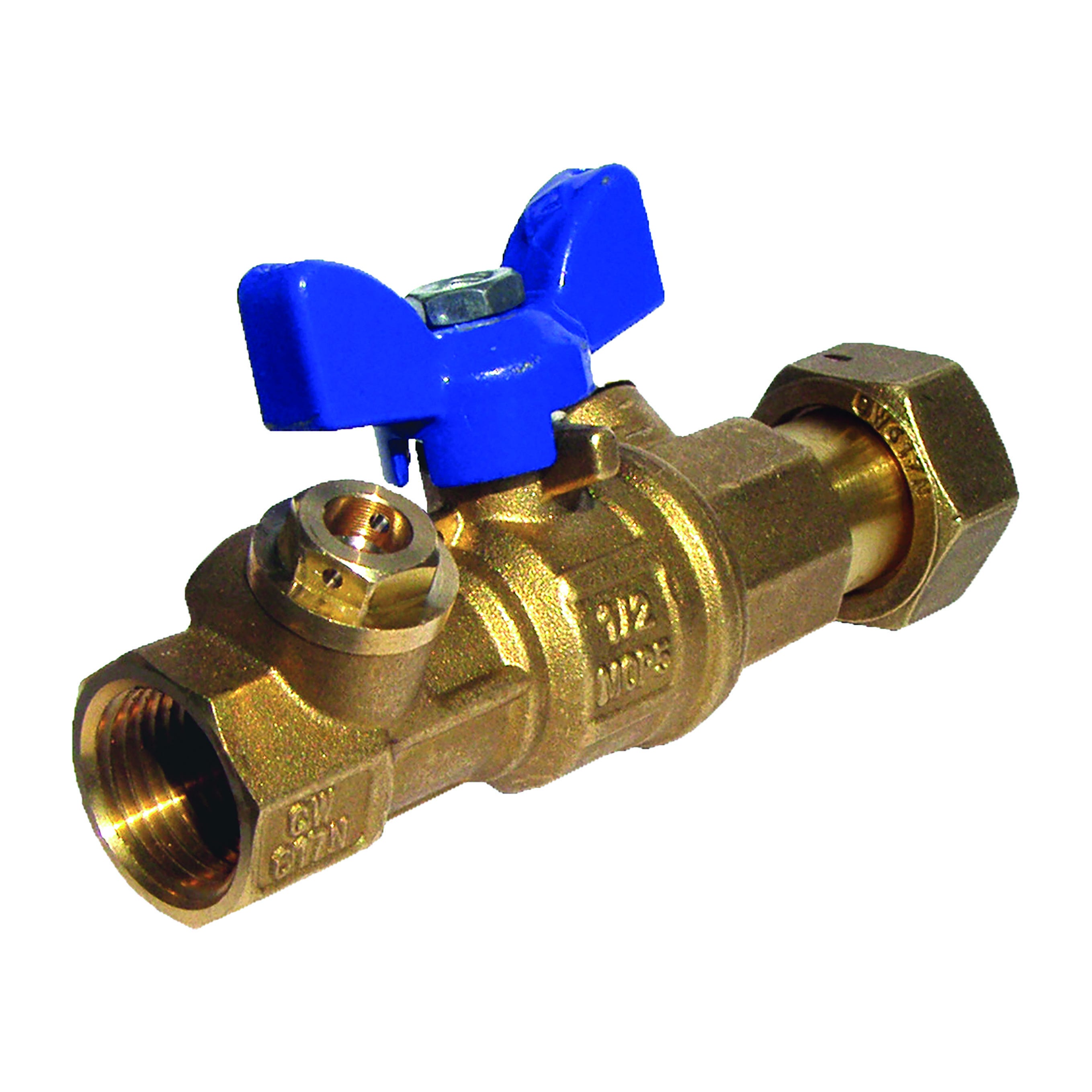 VALVOLA ACQUA PIOMBABILE 1/2'' x 3/4'' CON RITEGNO 2 USCITE PRESE DI ...