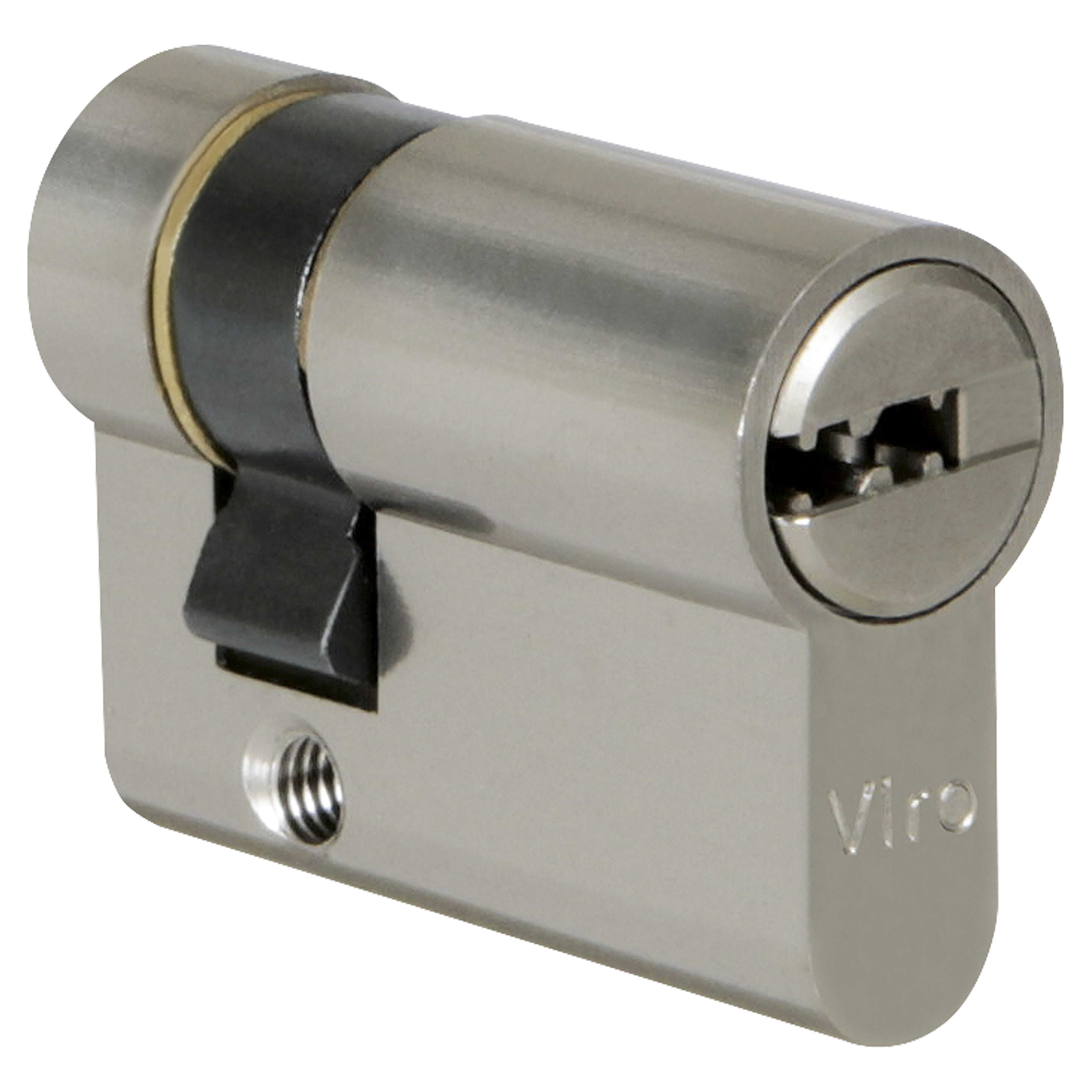 MEZZO CILINDRO SICUREZZA VIRO P EUROPEO MISURA 40 = 30+10 mm NICHELATO