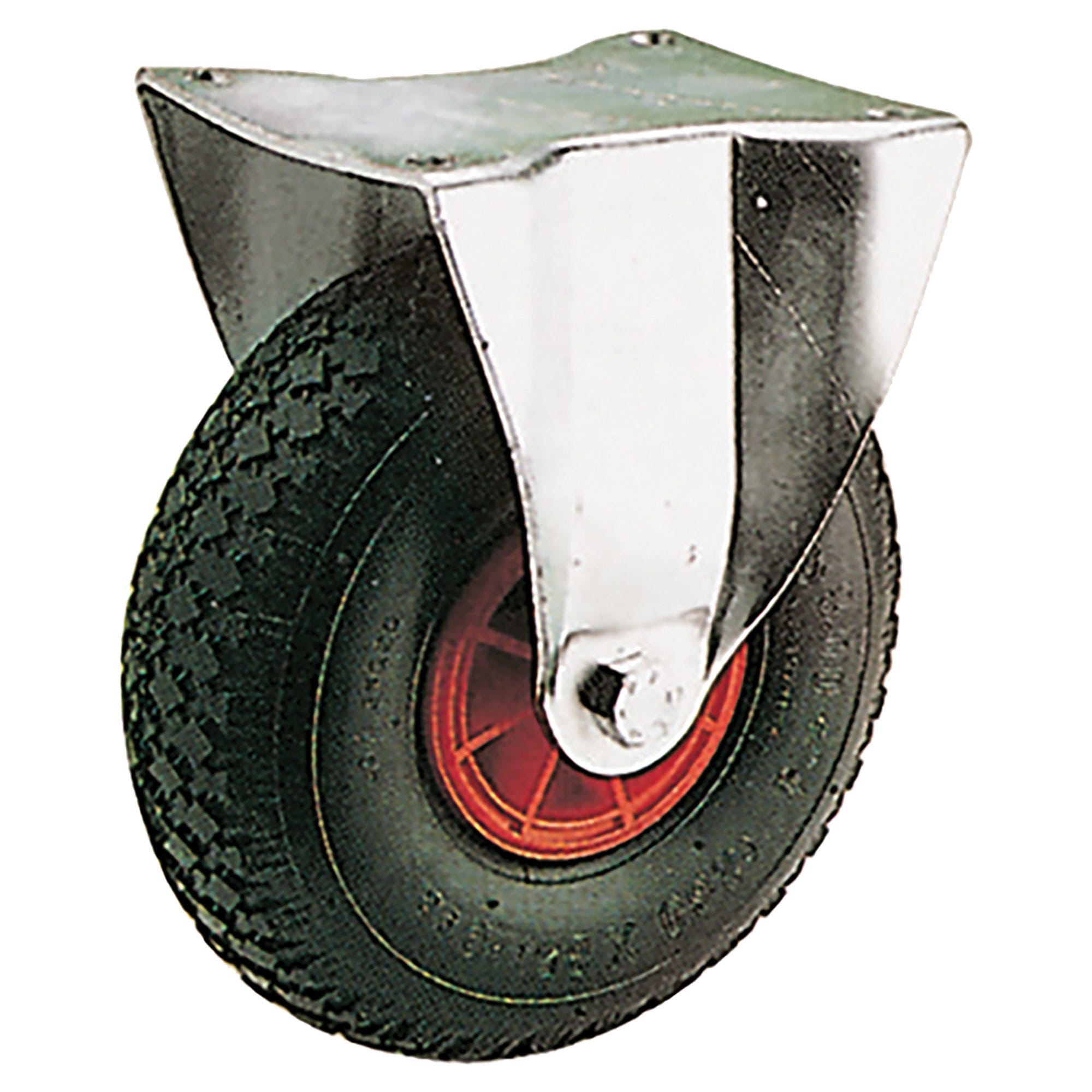 RUOTA PNEUMATICA Ø 260 mm PORTATA 180 kg GOMMA NERA SUPPORTO A PIASTRA ...