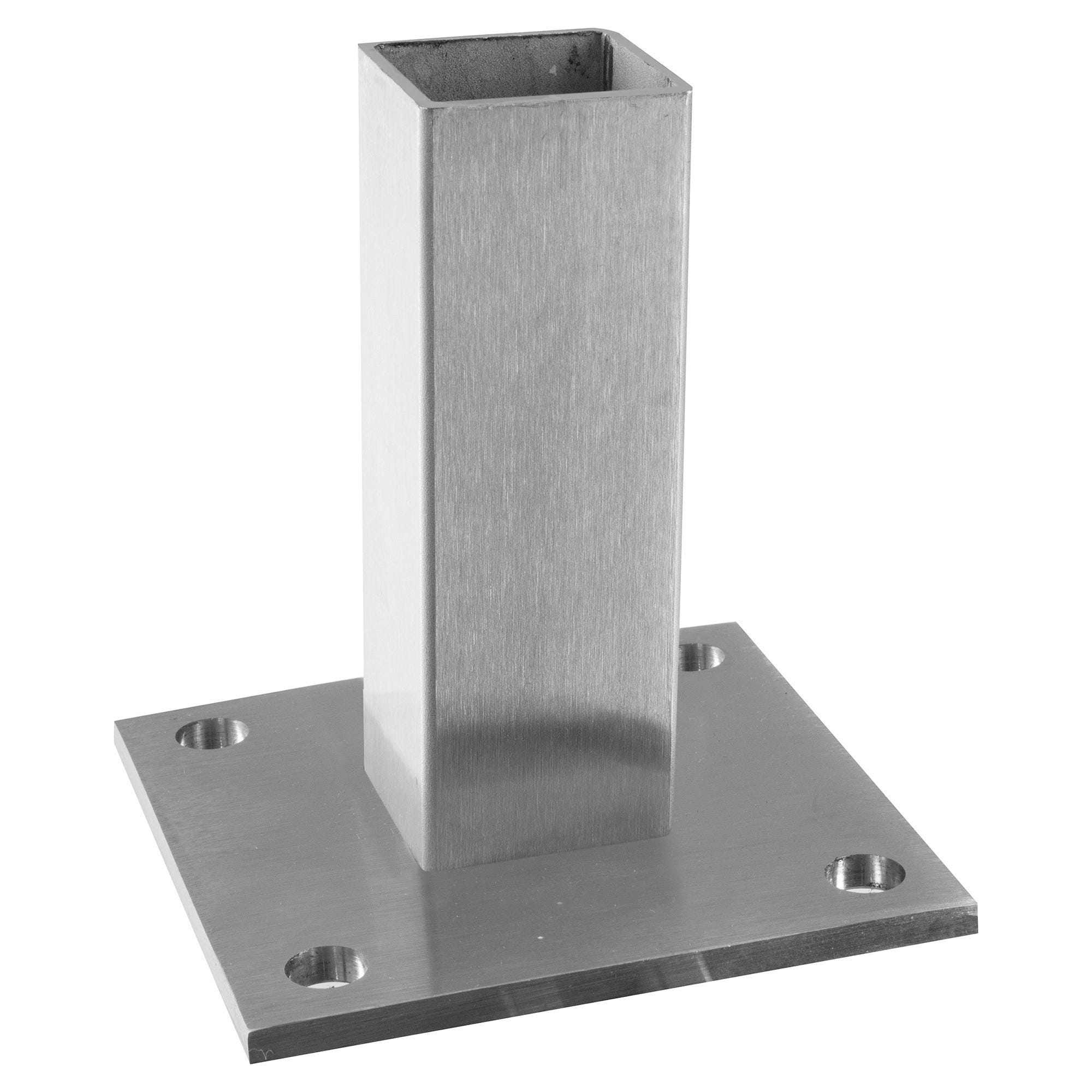 ANCORAGGIO A PAVIMENTO INOX 316 PER TUBO QUADRO 40x40 mm A INNESTO