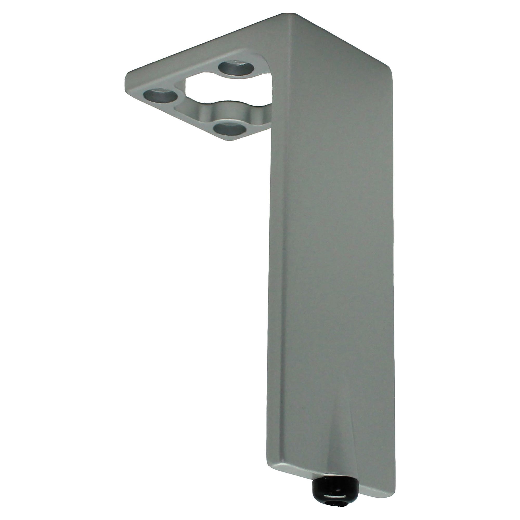 PIEDE PER MOBILE REGOLABILE 140x50x7 mm ZAMA VERNICIATO ALLUMINIO ...