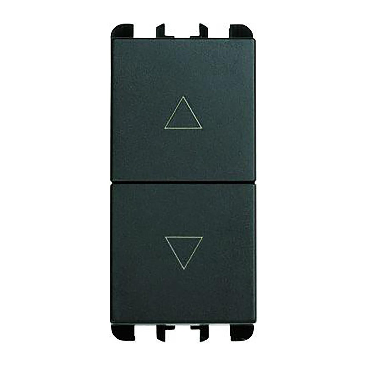 PULSANTE DOPPIO SIMON URMET ANTRACITE INTERBLOCCATO 250 VAC 10A 1P/NO ...
