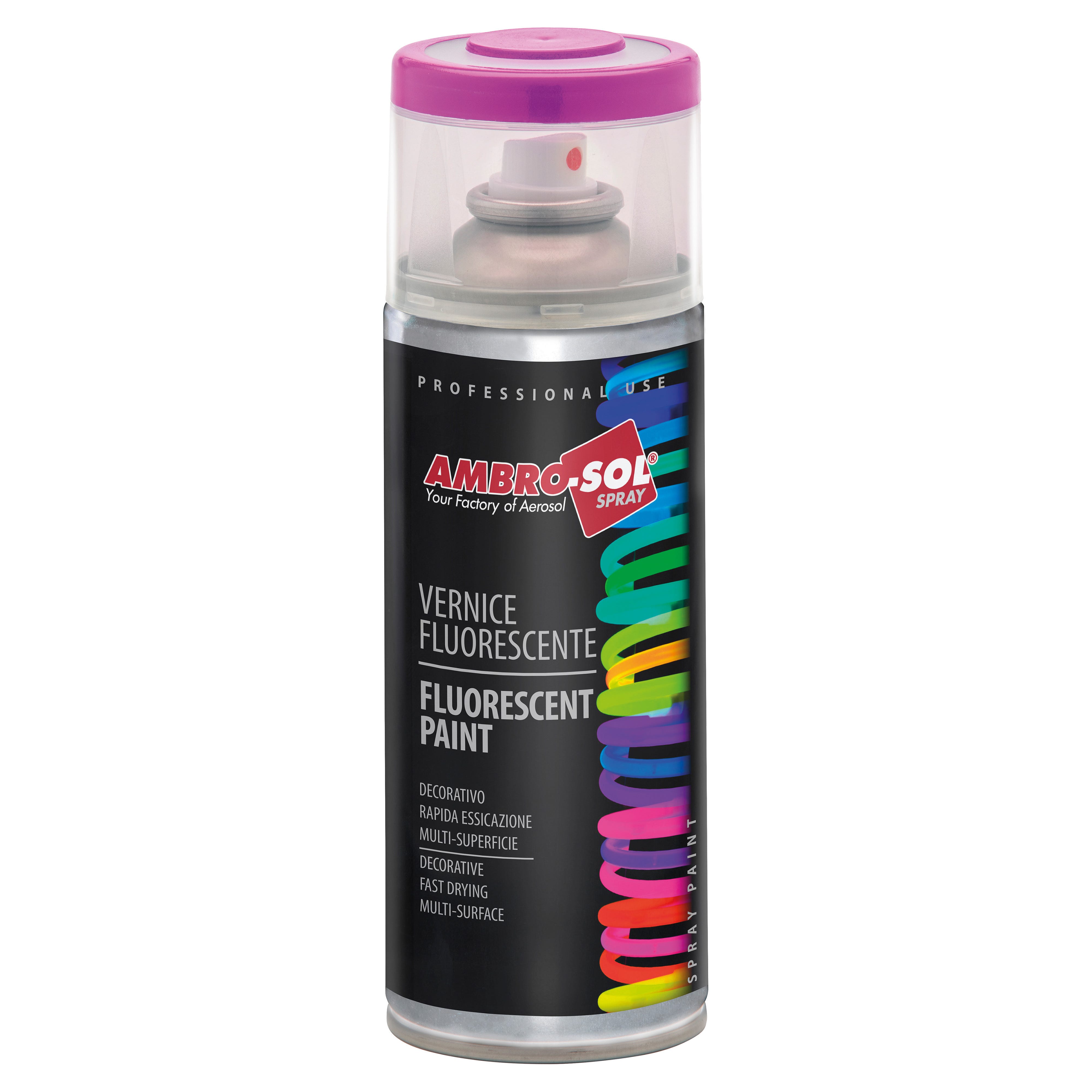 SMALTO SPRAY AMBROSOL EFFETTO FLUO FUCSIA 400 ml 2,5-12,5 m² CON 1 l